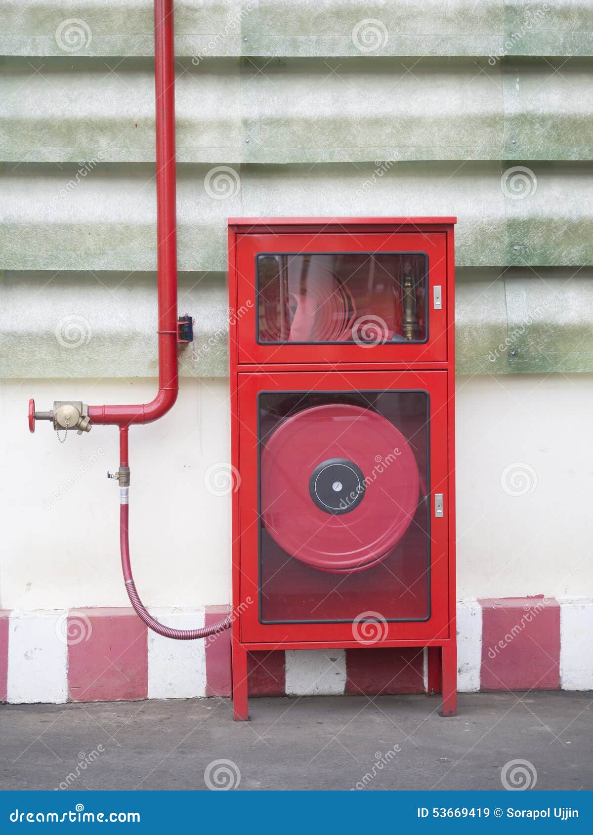 Hydrant with Water Hoses and Fire Extinguish Equipment Stock Image ...