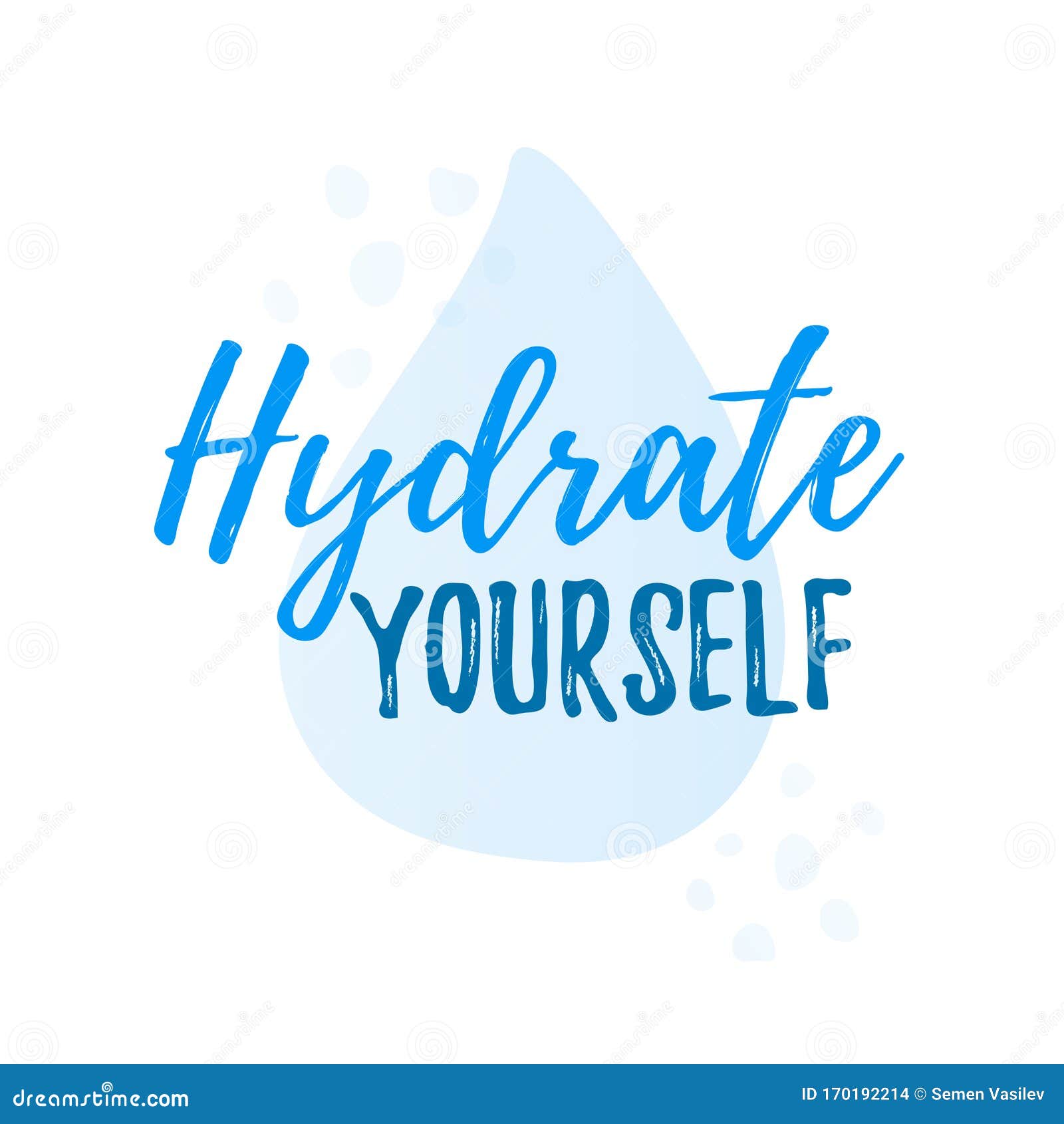 Hydrate Yourself Poster With Hand Lettering And Eight Glasses Of Water ...