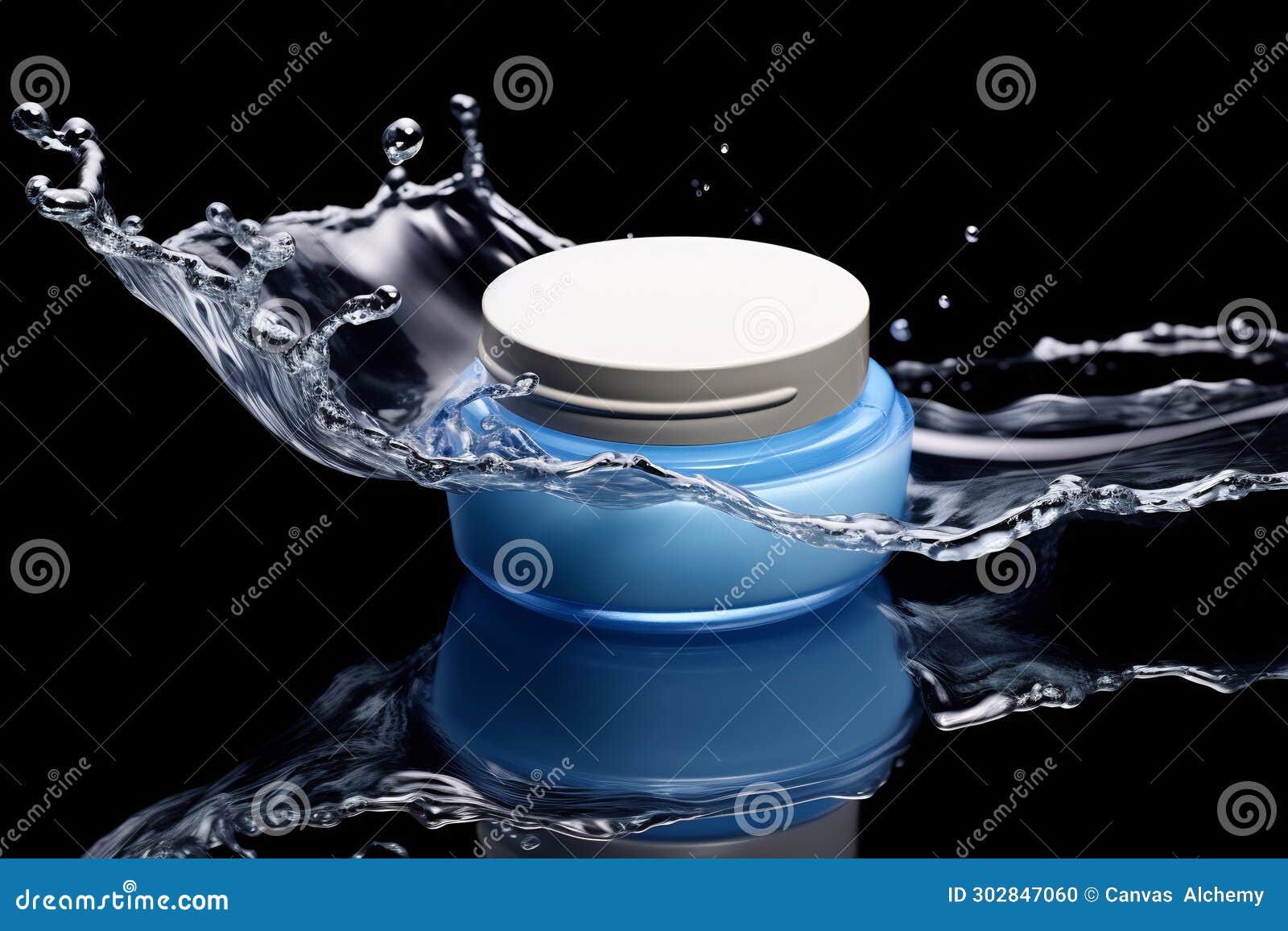 Hydrating Beauty Cream in Water Splash Stock Photo - Image of care ...