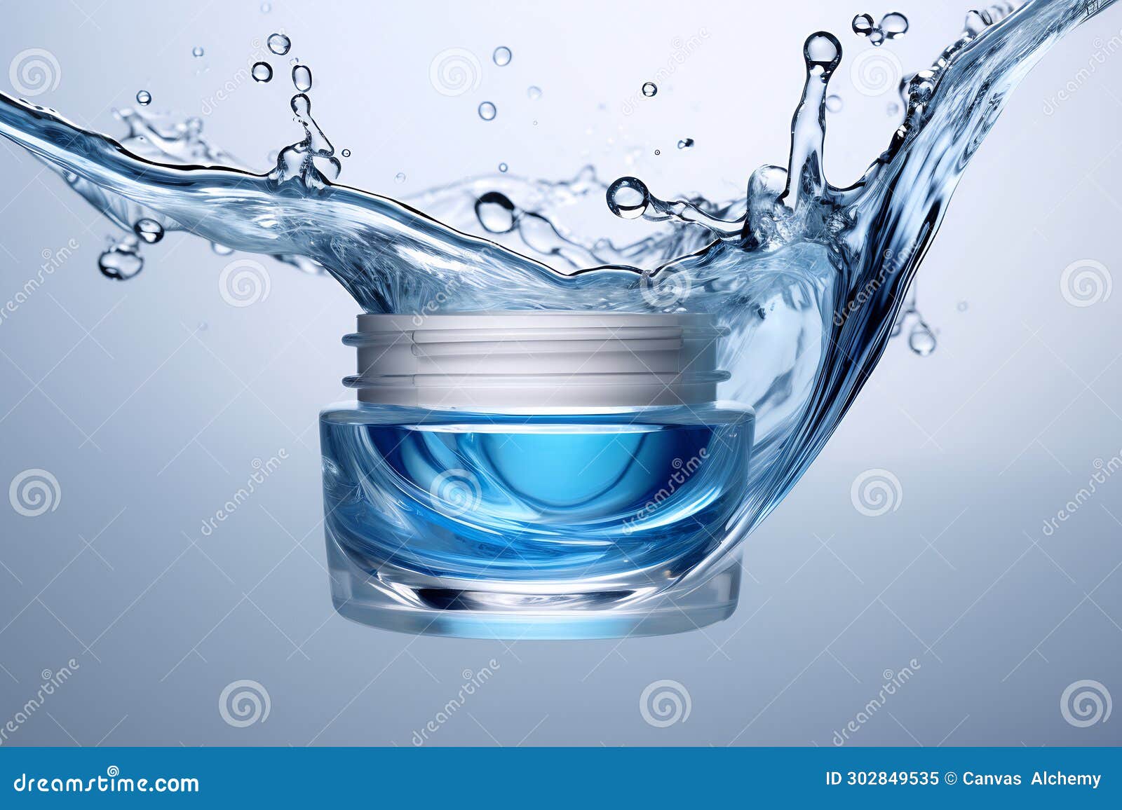Hydrating Beauty Cream in Water Splash Stock Image - Image of product ...