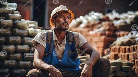 Hydration Construction Worker Bottle Water Stock Illustration ...