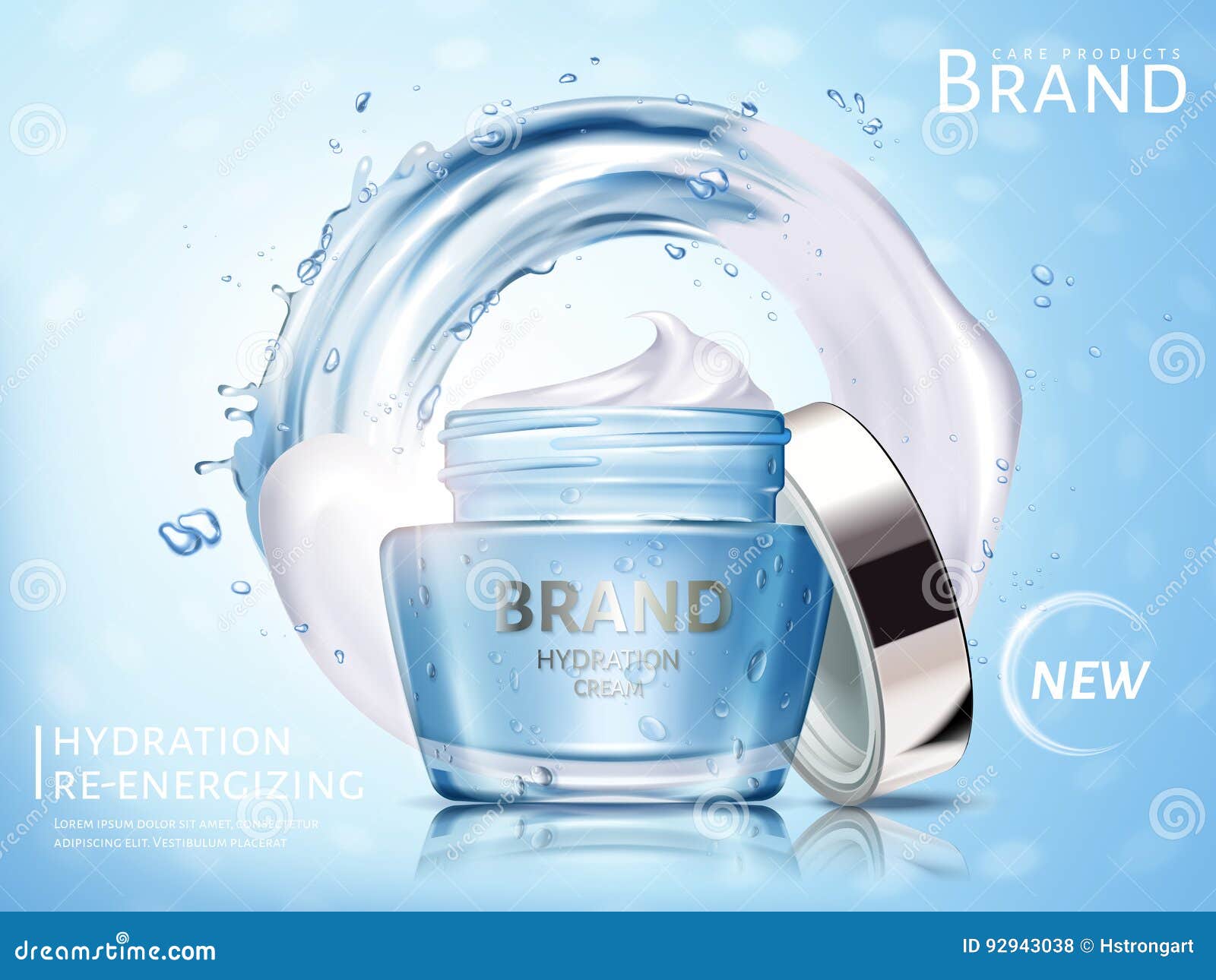 Hydration cream ad stock illustration. Illustration of cosmetics - 92943038