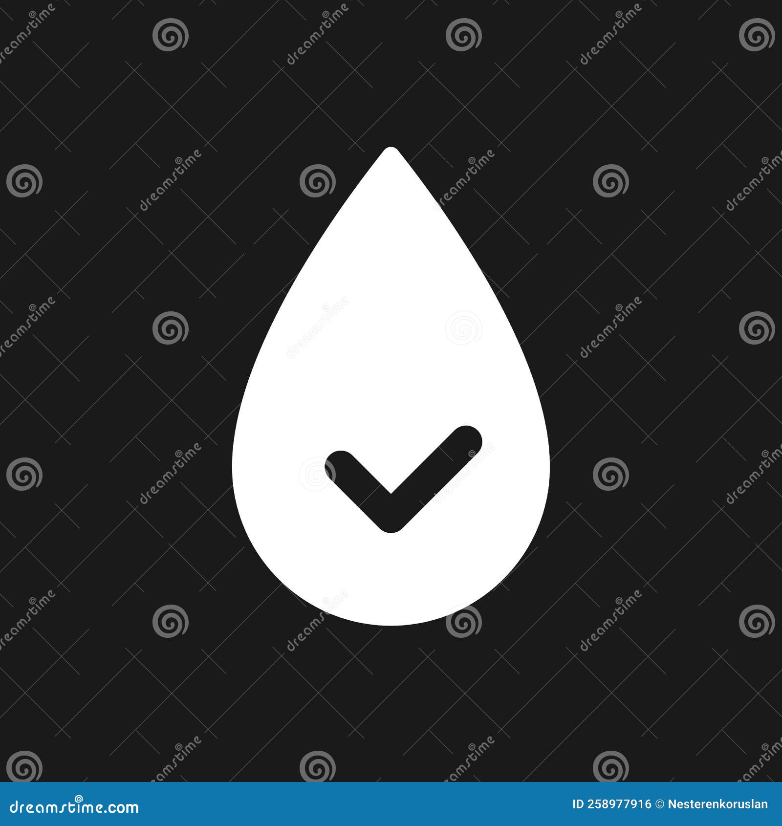 Hydration Dark Mode Glyph Ui Icon Stock Vector - Illustration of drop ...