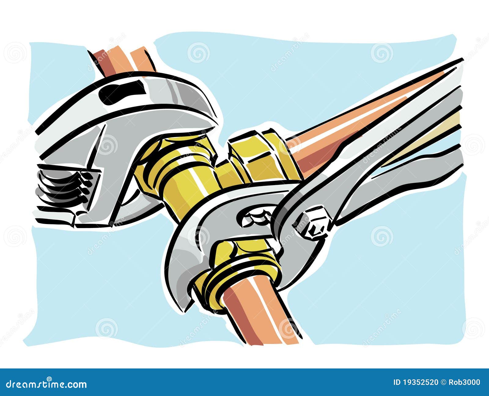 Hydraulic stock vector. Illustration of pliers, pipe - 19352520