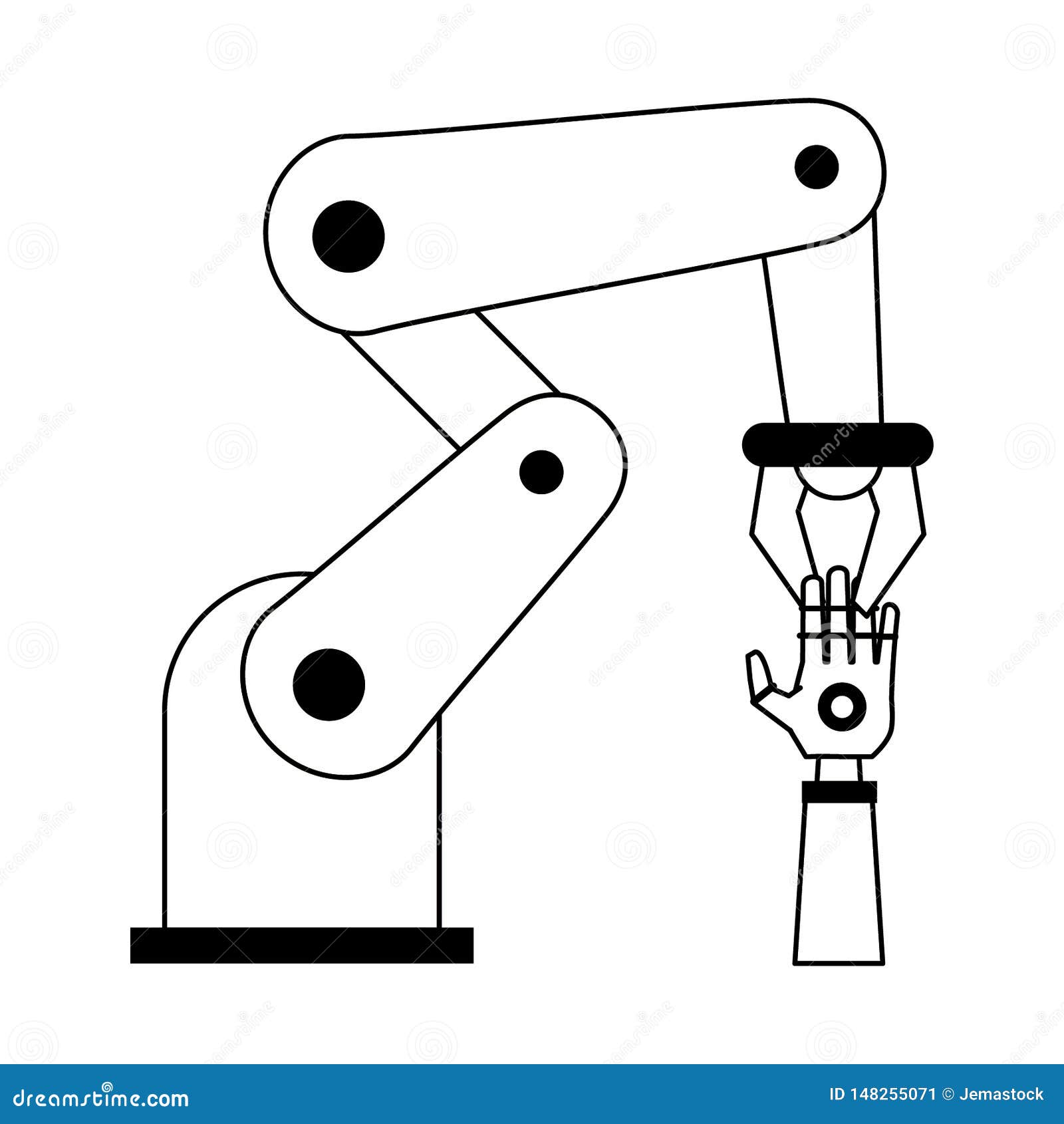 Bionic Arm Holding Flower Vector Illustration | CartoonDealer.com ...