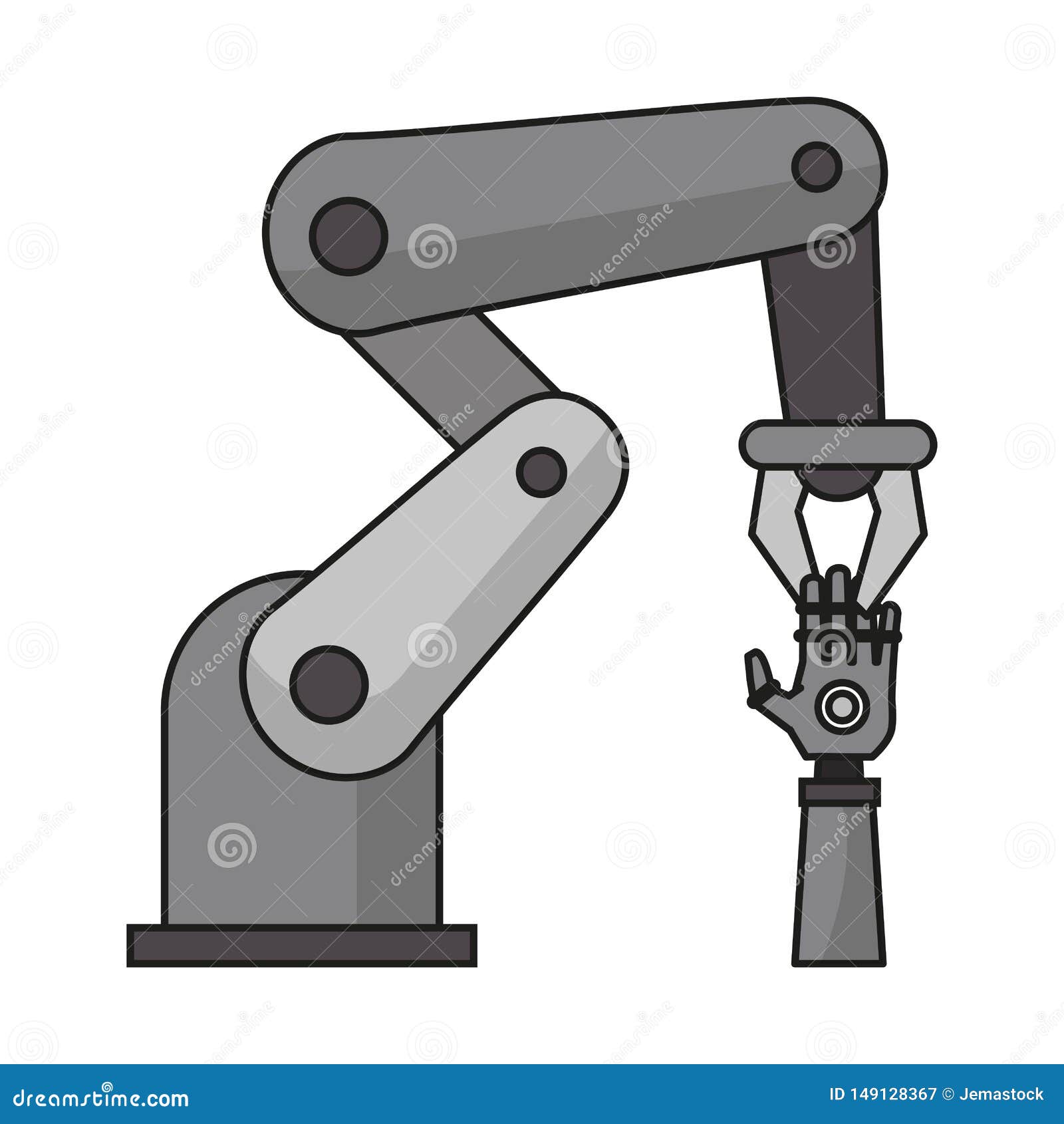 Bionic Arm Holding Flower Vector Illustration | CartoonDealer.com ...