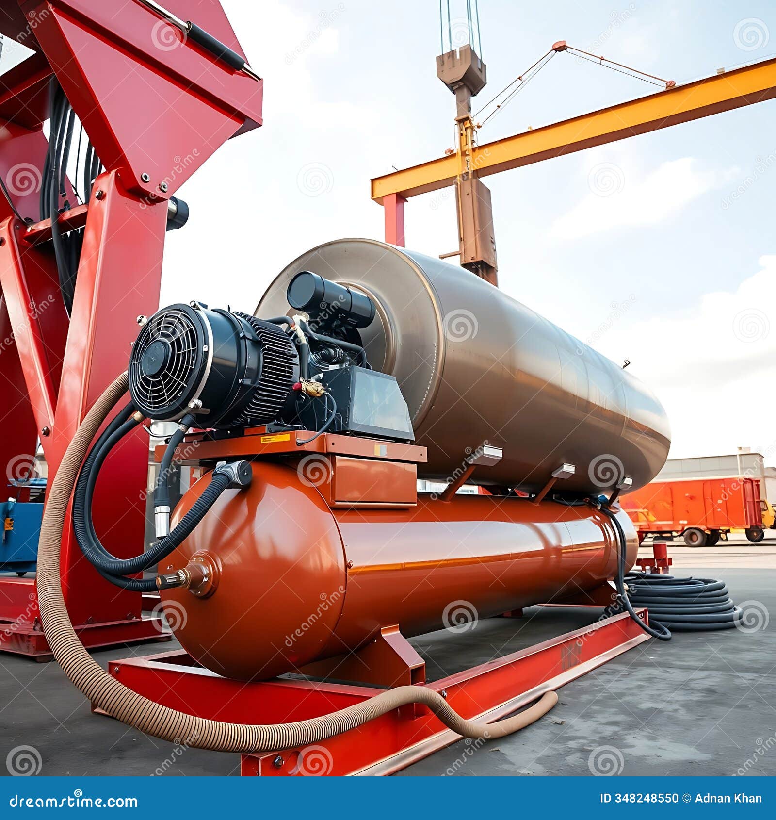 Hydraulic Compressor Mechanism Flat Design Side View Mechanical Theme ...