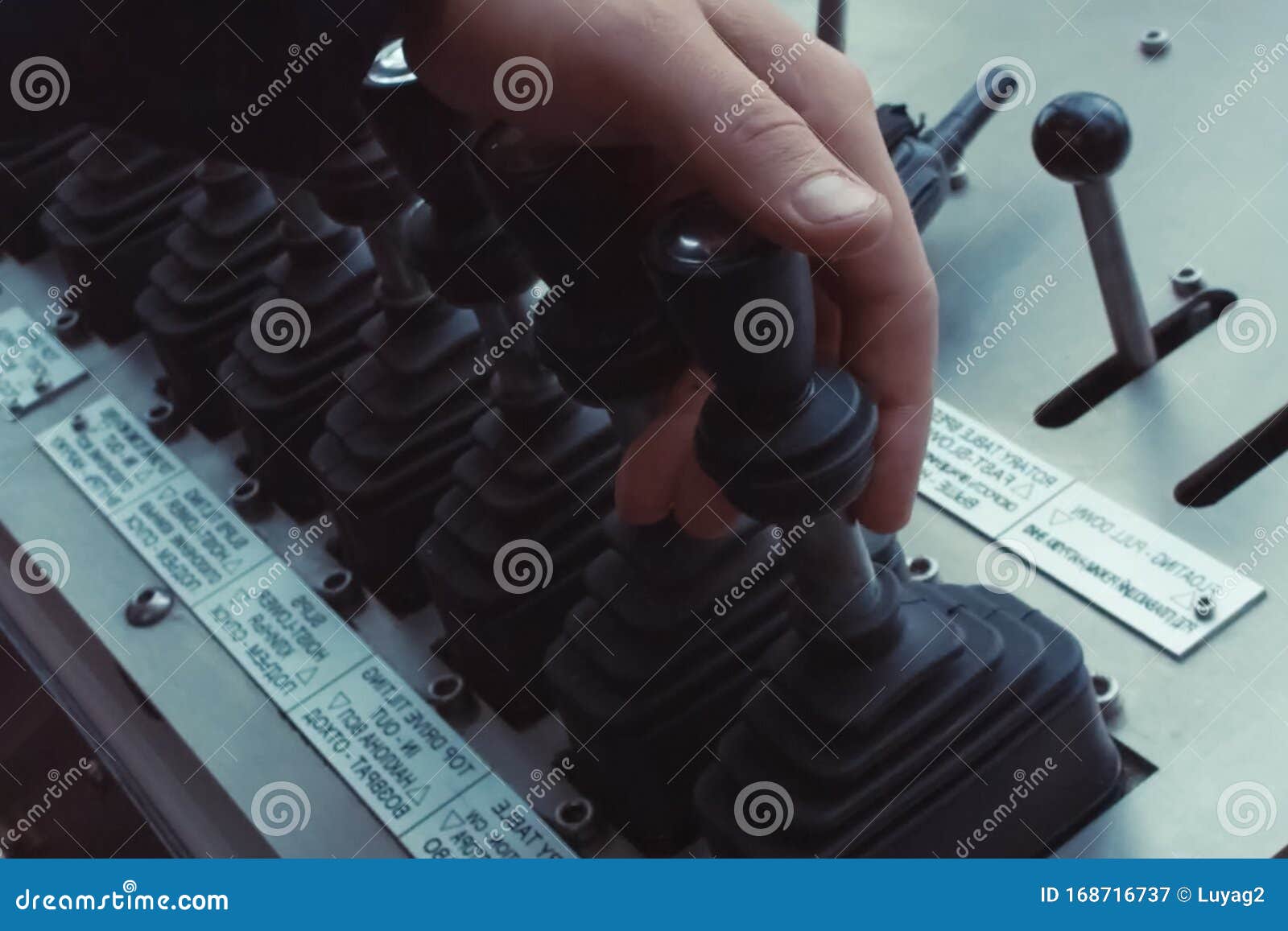 Hydraulic control levers stock image. Image of equipment - 168716737