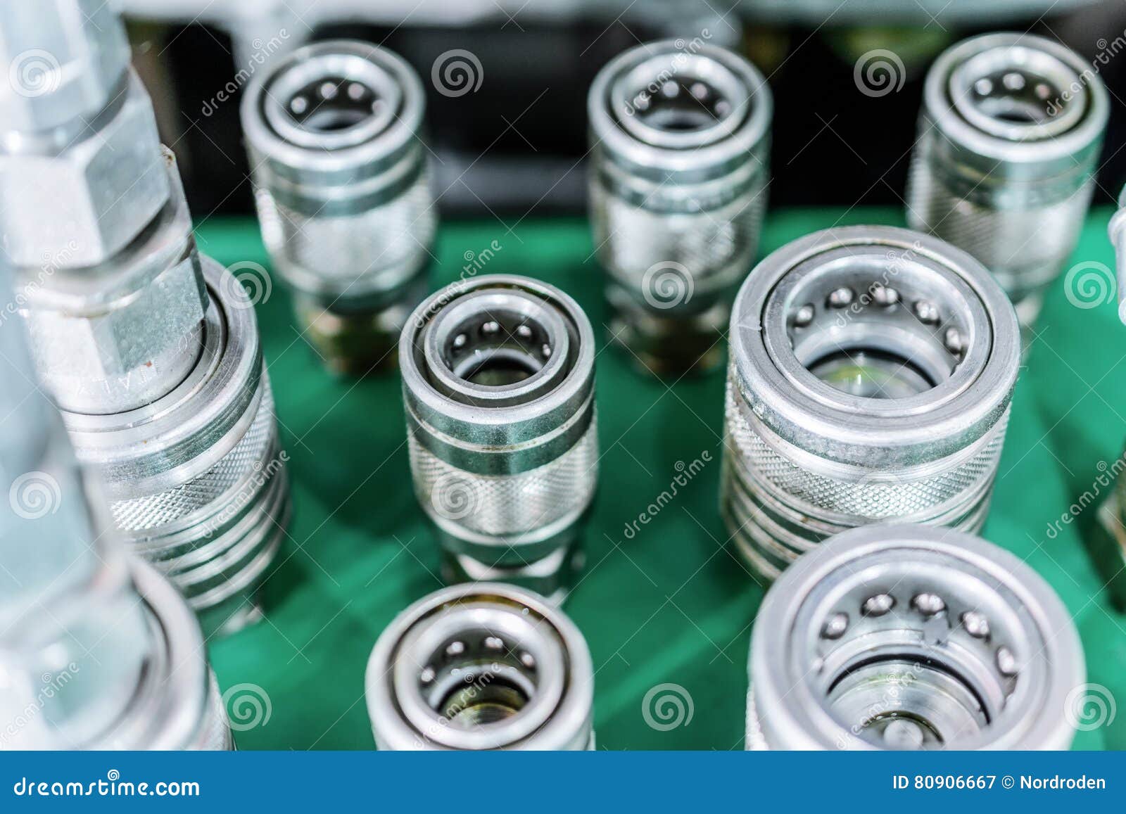 Hydraulic Coupling Connector Stock Image - Image of green, connect ...