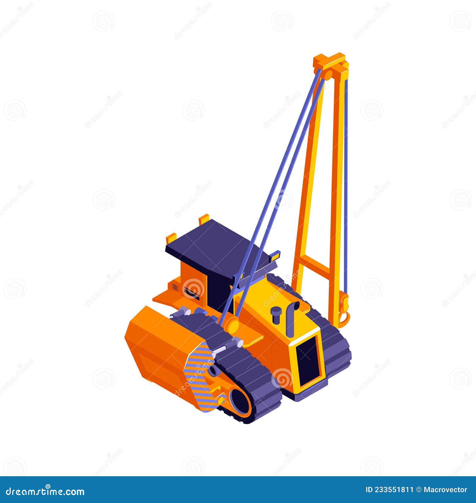 Hydraulic Crane Isometric Composition Stock Vector - Illustration of ...