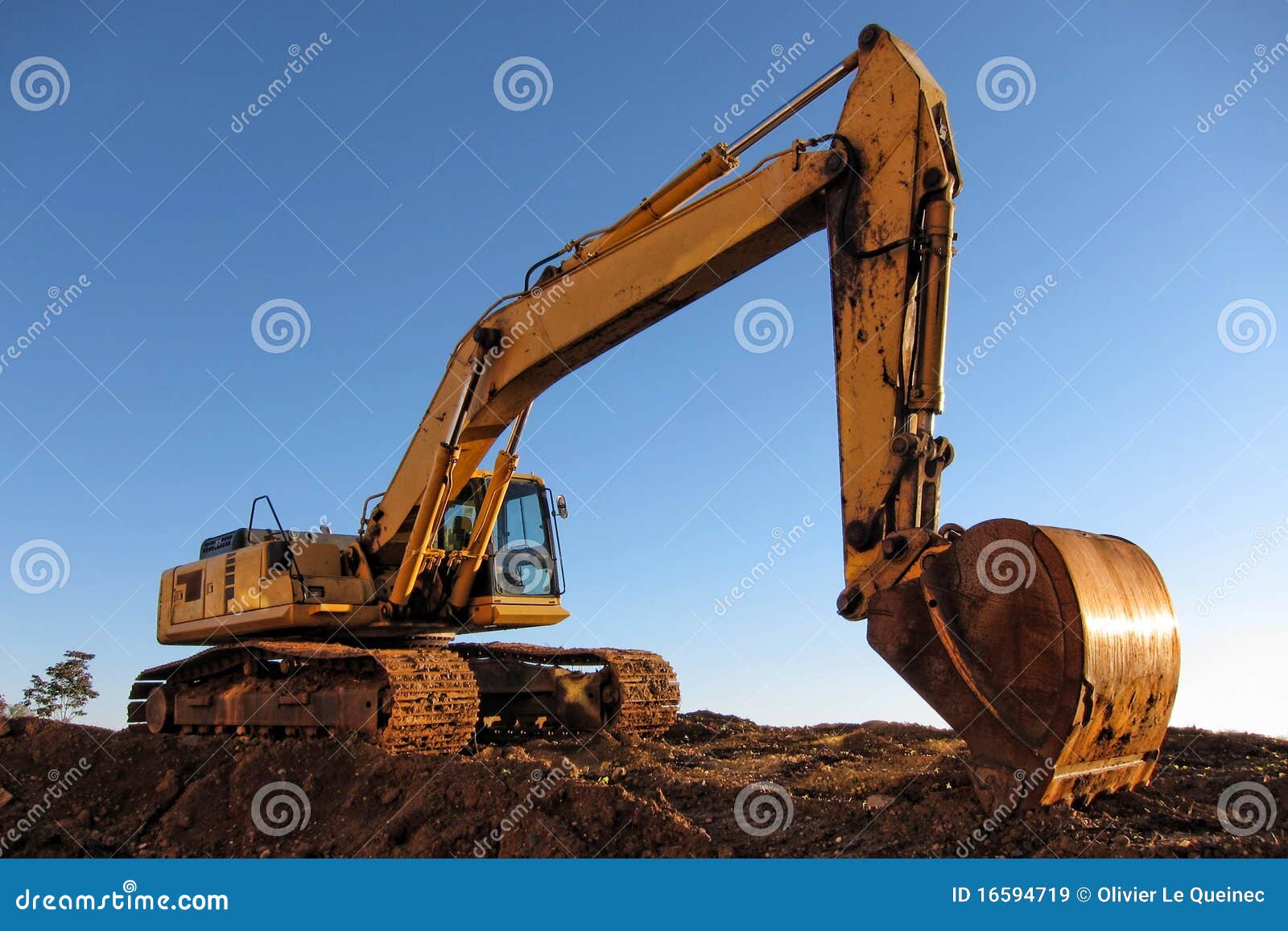 Hydraulic Crawler Excavator at Construction Site Stock Image - Image of ...