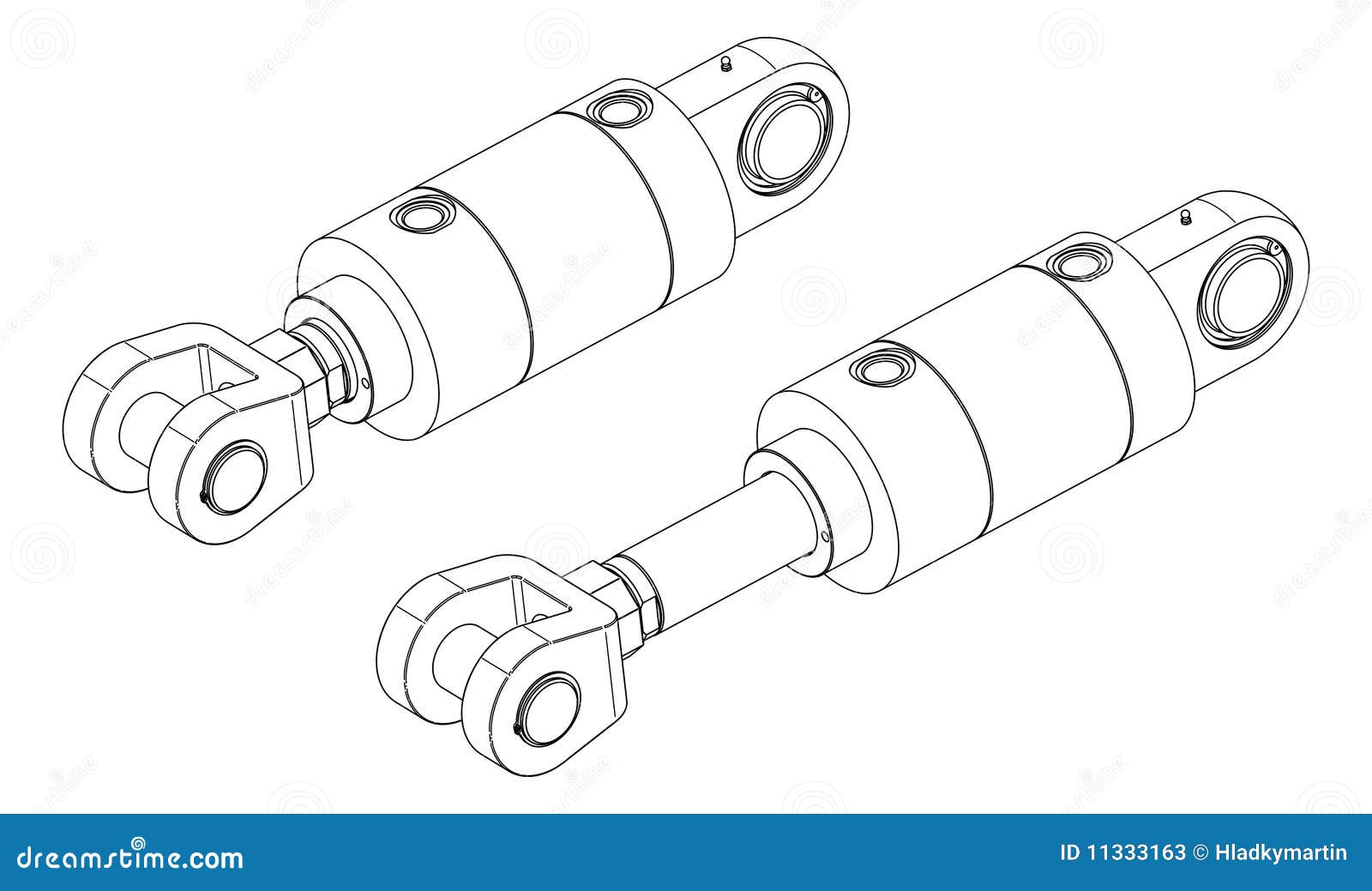 Hydraulic cylinder stock vector. Illustration of loading - 11333163