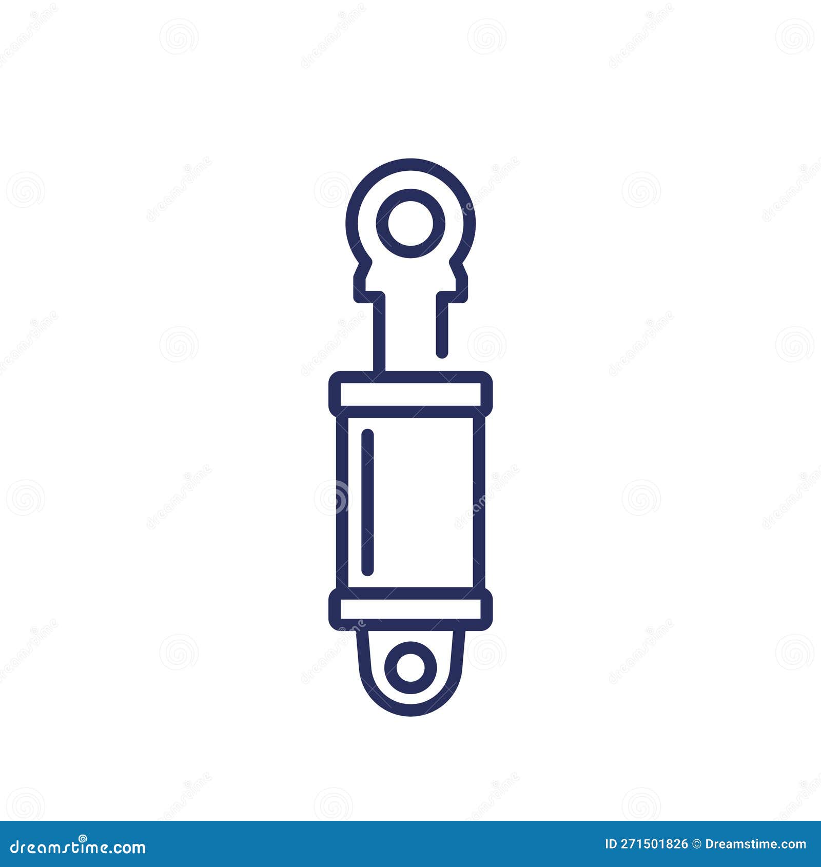 Hydraulic Cylinder or an Actuator Line Icon Stock Vector - Illustration ...