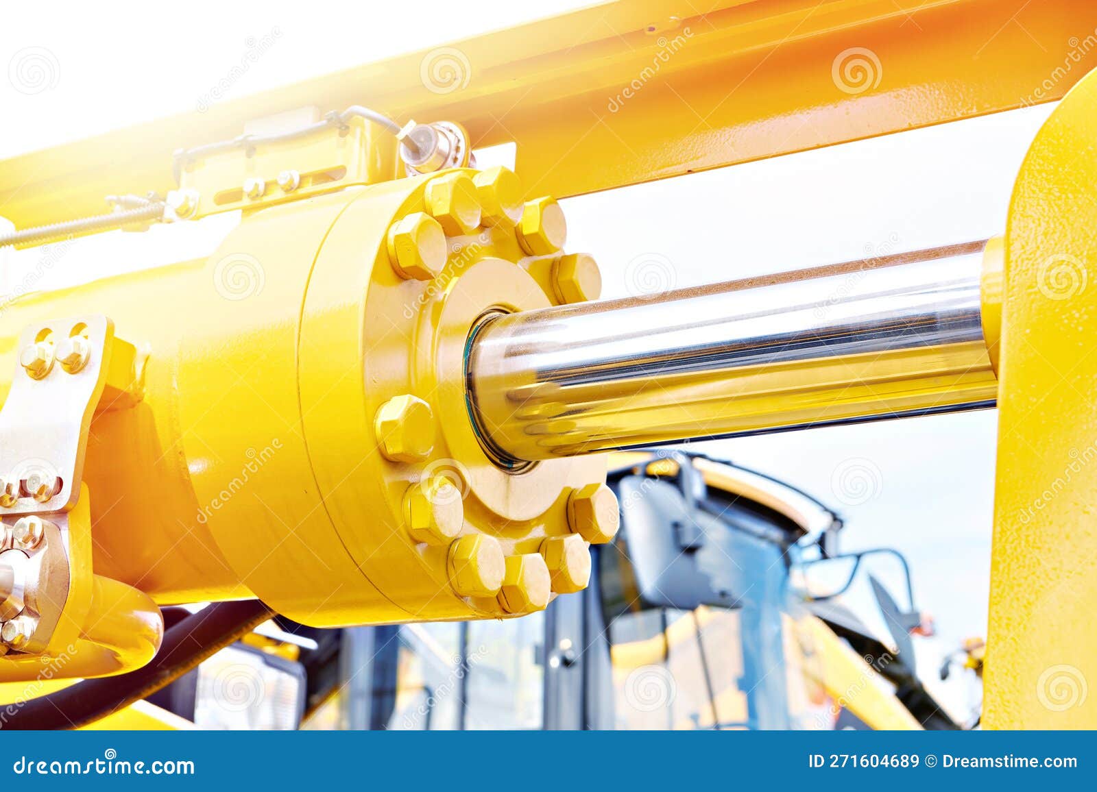 Hydraulic cylinder stock image. Image of loader, industry - 271604689