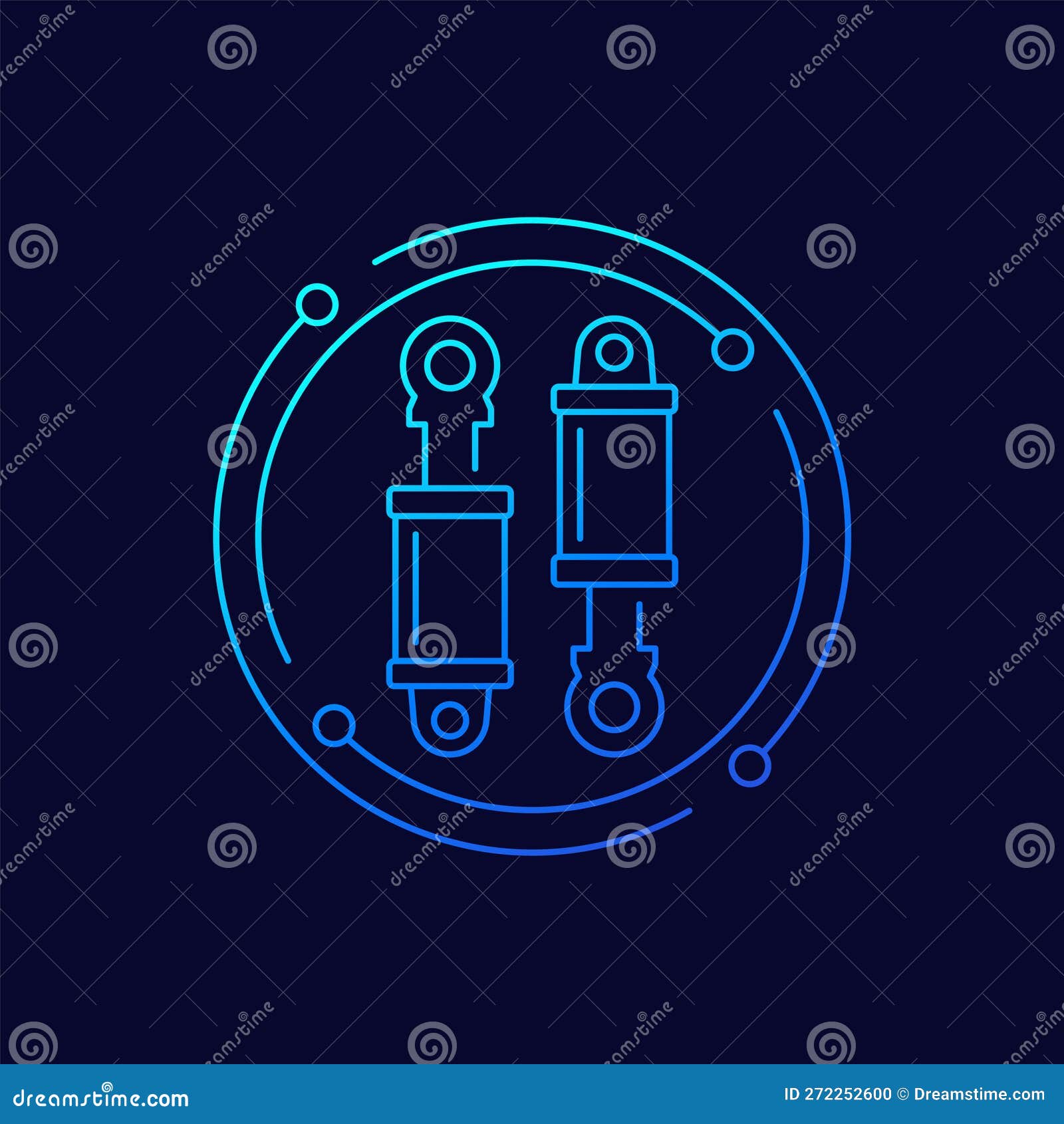 Hydraulic Cylinders Icon, Linear Design Stock Vector - Illustration of ...