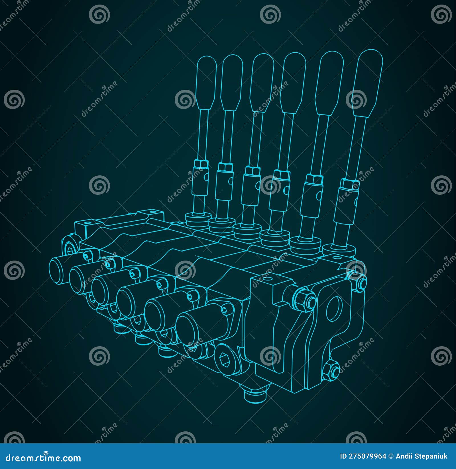 Hydraulic Directional Control Valve Illustration Stock Vector ...