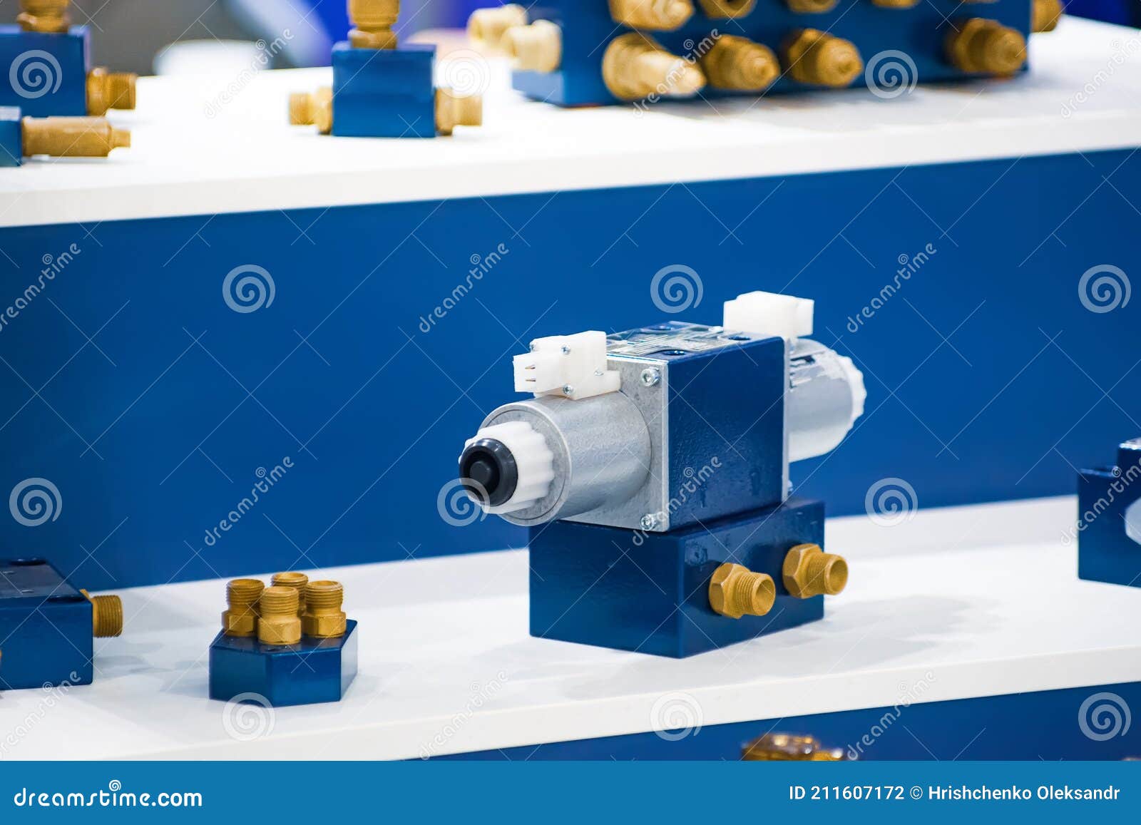 Hydraulic Distributor Device. Solenoid Valves Stock Photo - Image of ...