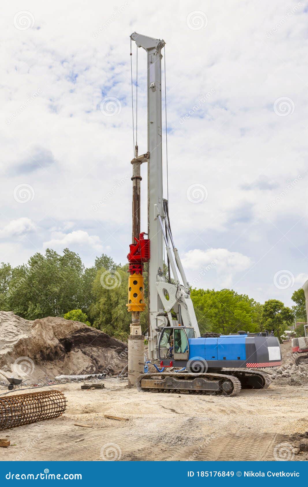 Hydraulic Drilling Machine on Working Site Stock Image - Image of heavy ...