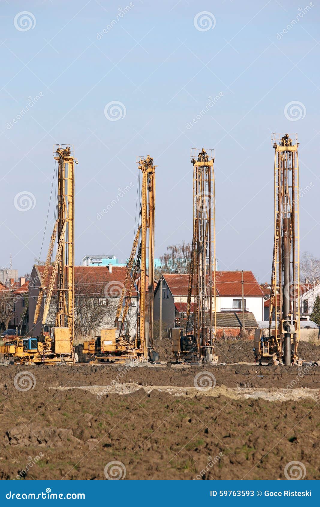 Hydraulic Drilling Machines on Construction Site Industry Stock Image ...