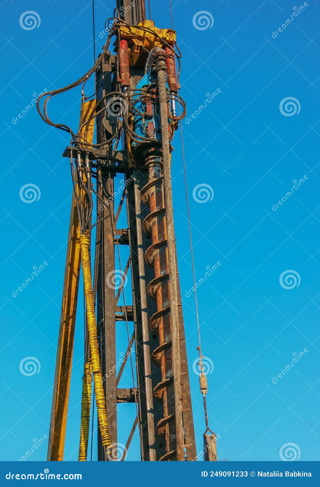 Hydraulic Drilling Rig. Installation of Bored Piles with a Casing ...