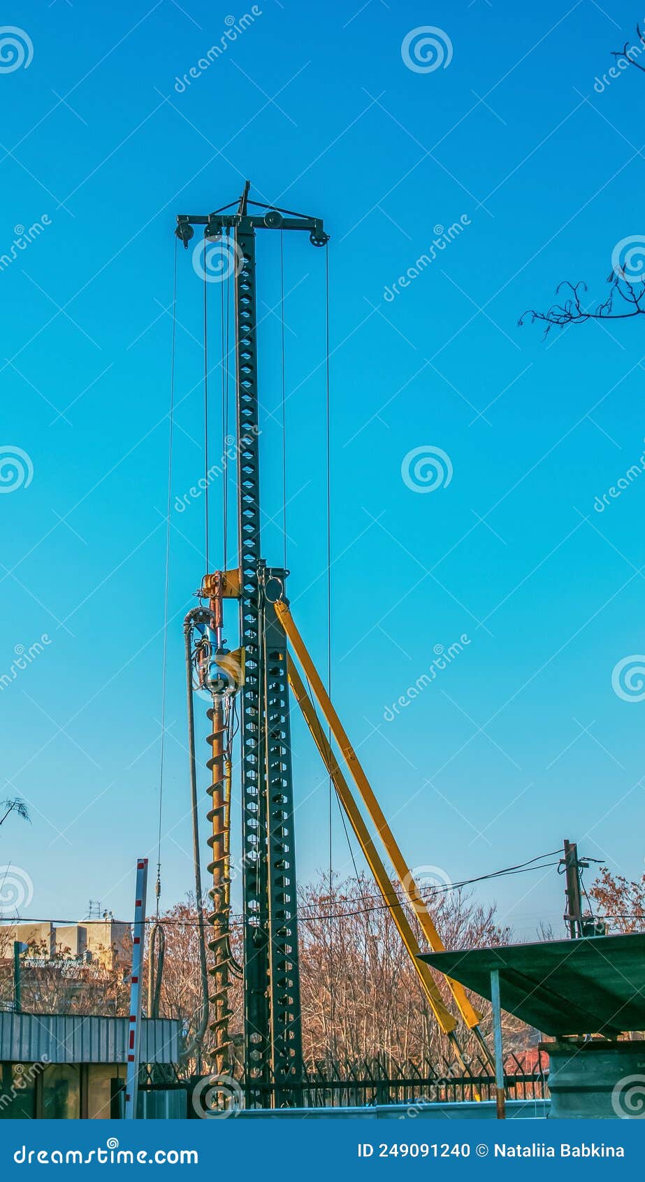 Hydraulic Drilling Rig. Installation of Bored Piles with a Casing ...