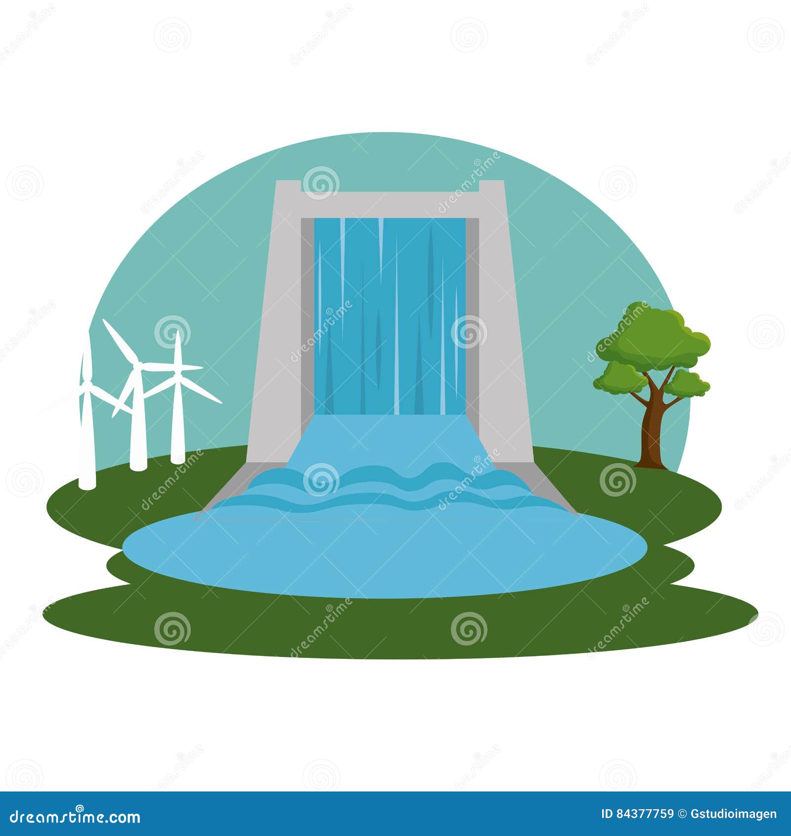 Hydraulic Energy Ecology Icon Stock Illustration - Illustration of ...