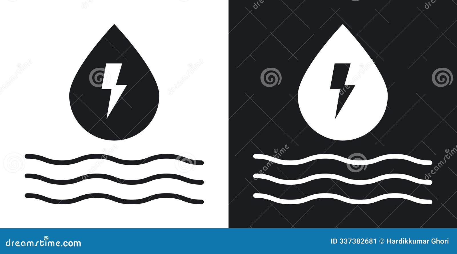 Hydraulic Energy Thin Line Vector Icon Set Stock Illustration ...