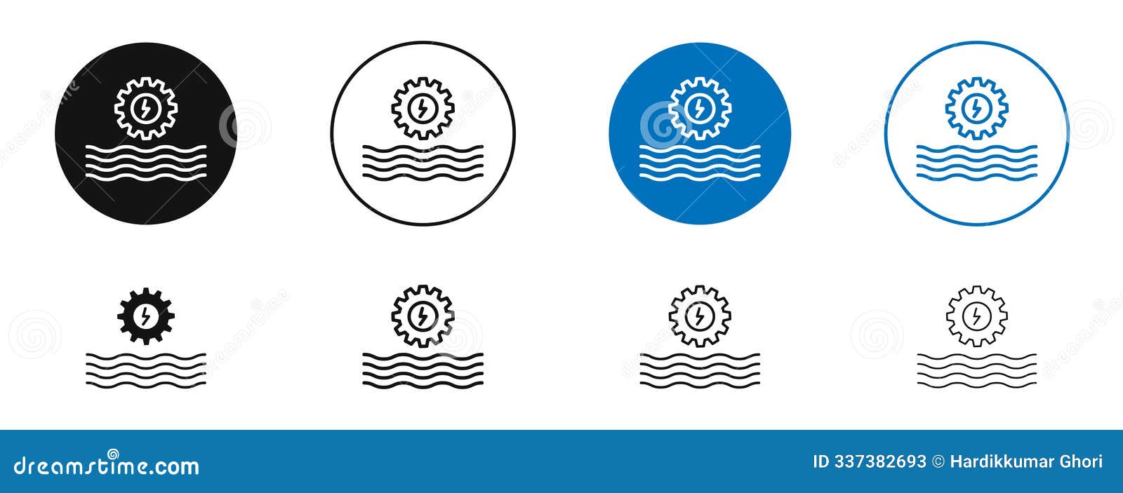 Hydraulic Energy Thin Line Vector Icon Set Stock Illustration ...