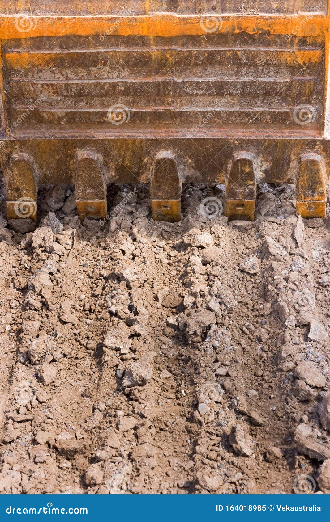 Hydraulic Excavator Bucket Track in Dirt Stock Image - Image of track ...