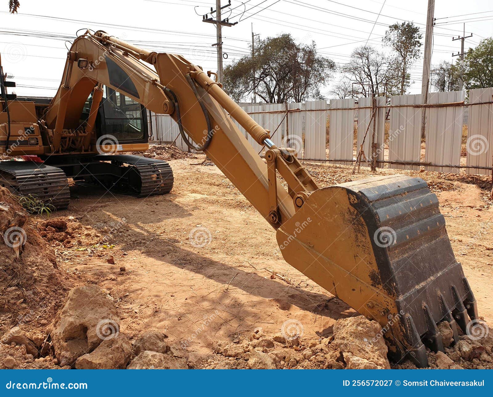 Hydraulic Excavator or Diggers Stock Image - Image of earth, gravel ...
