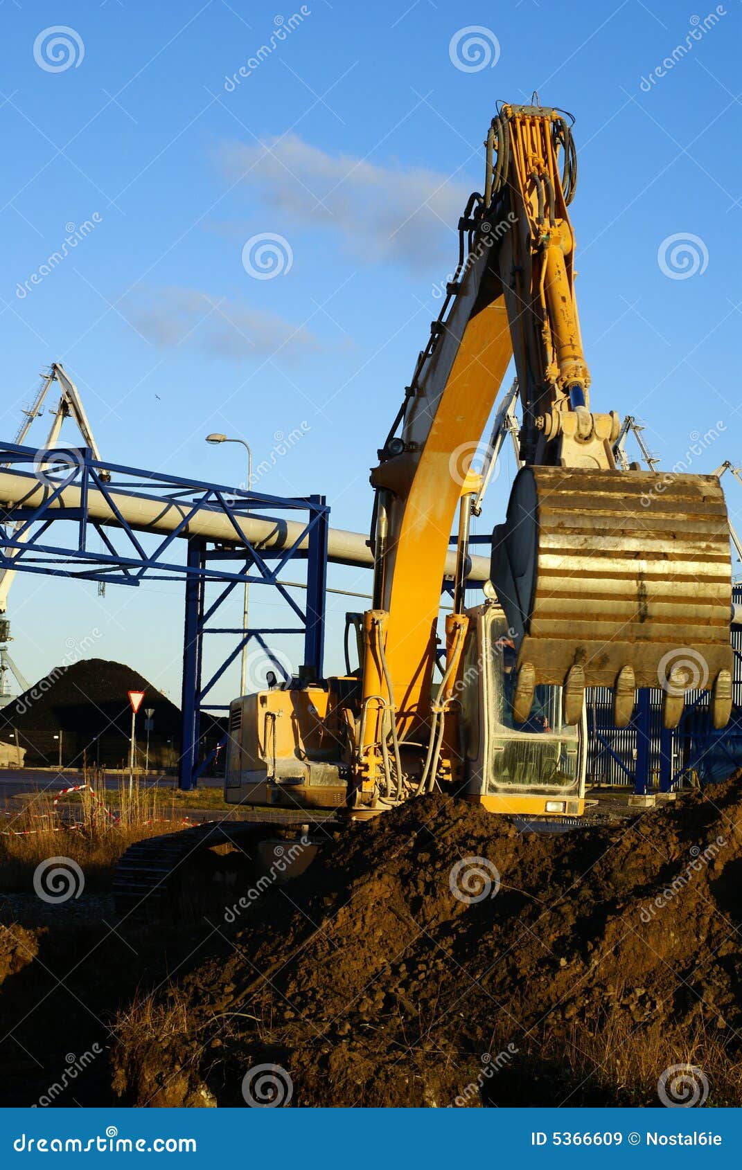 Hydraulic Excavator at Work Stock Image - Image of manufacture ...