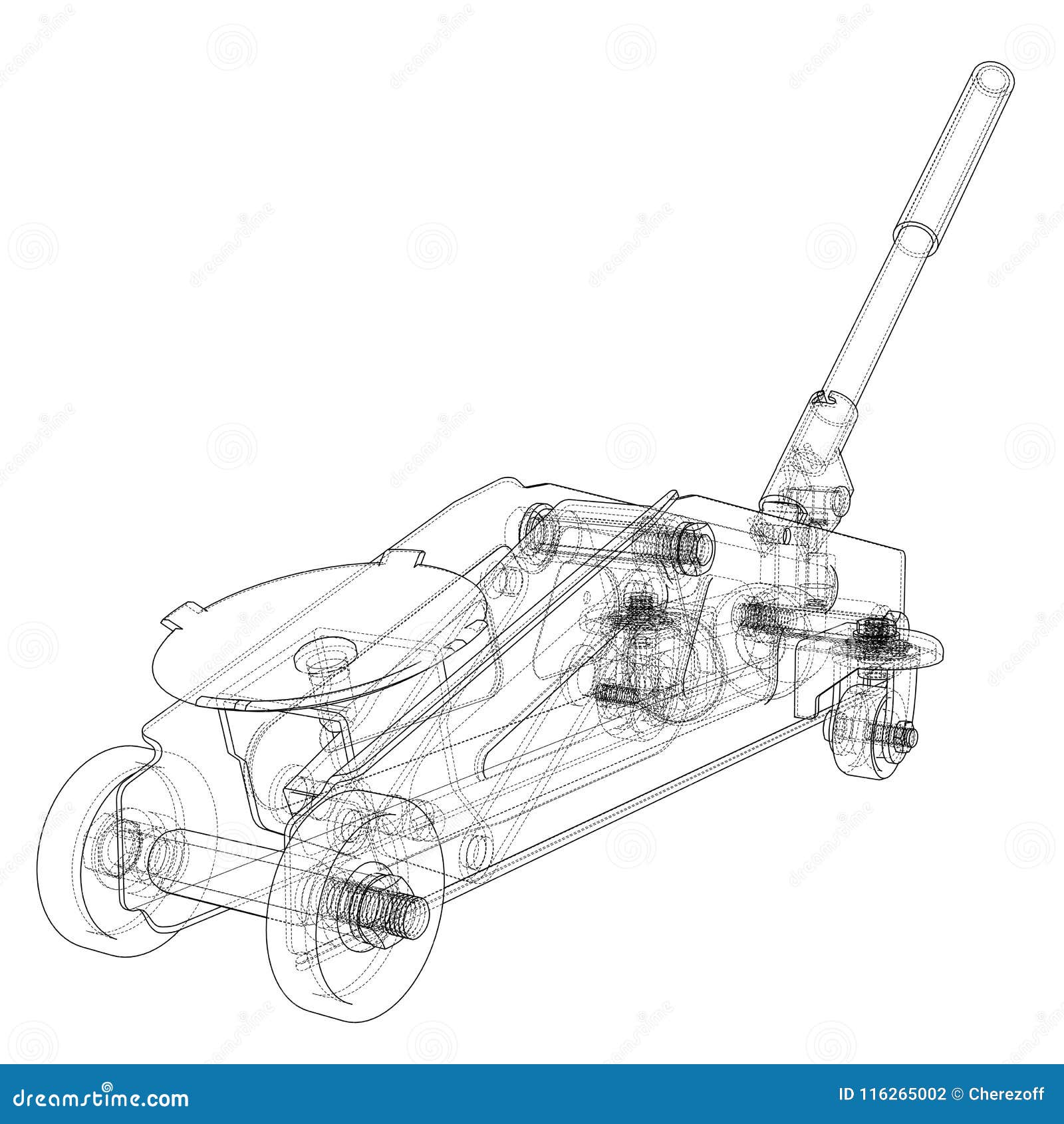 Hydraulic Floor Jack Outline. Vector Stock Vector - Illustration of ...