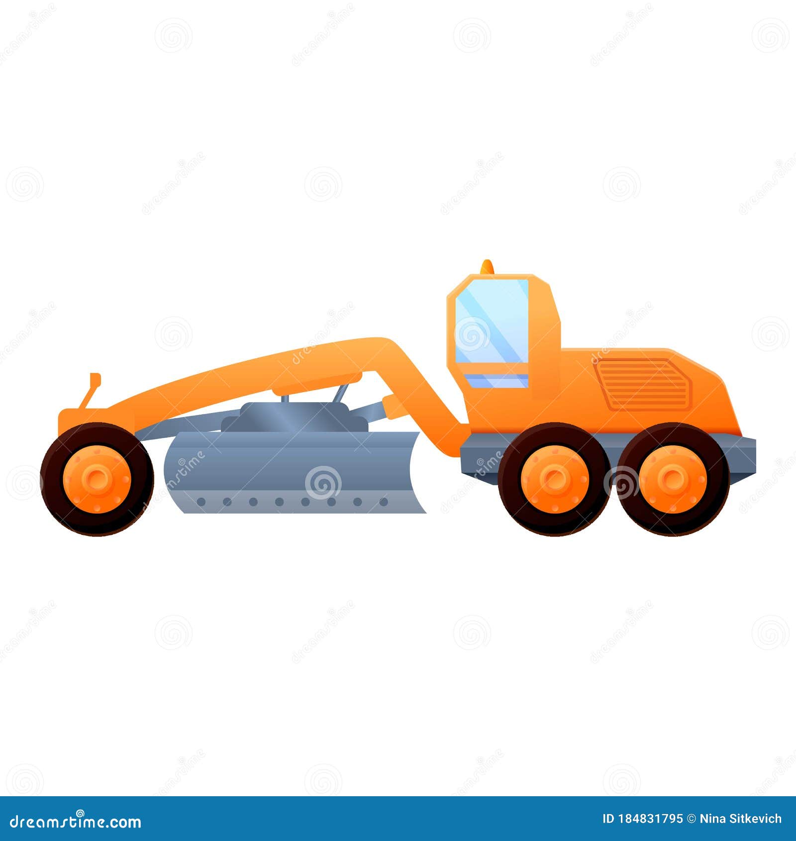 Grader Machine Grapple Icon, Simple Style Cartoon Vector ...