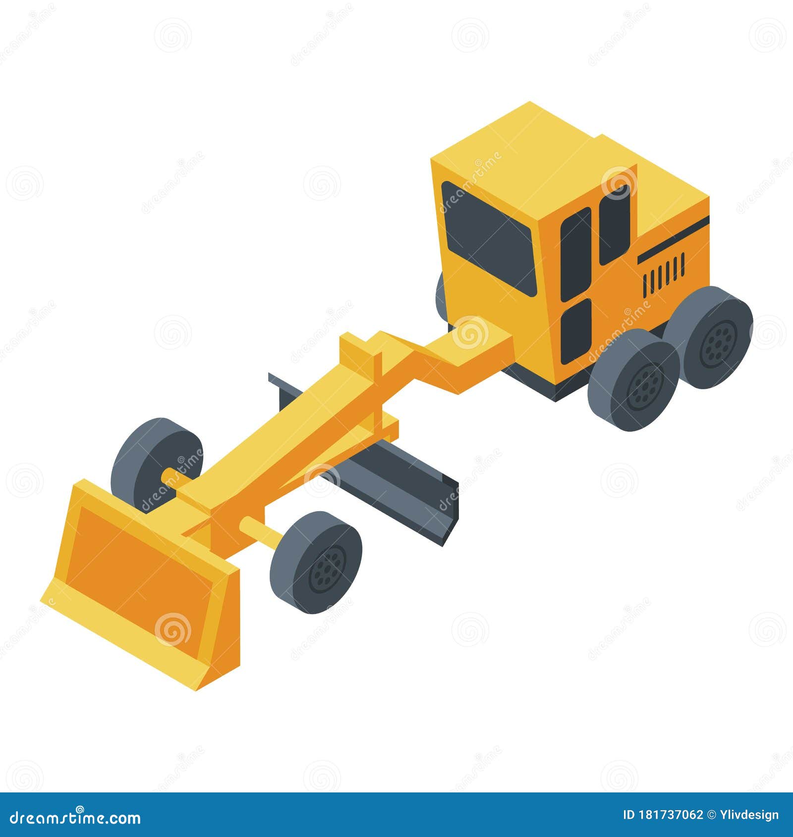 Grader Isometric Color Drawings Vector Illustration | CartoonDealer.com ...