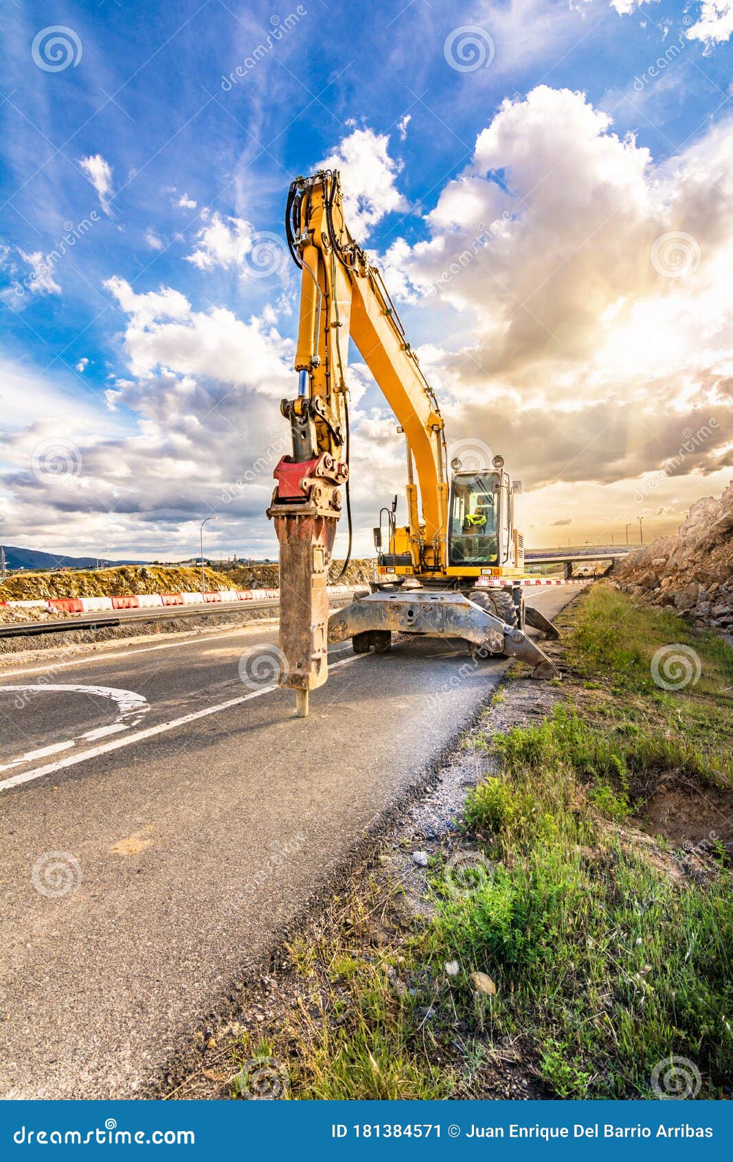 Hydraulic Hammer Breaking Asphalt I Stock Image - Image of hammer ...