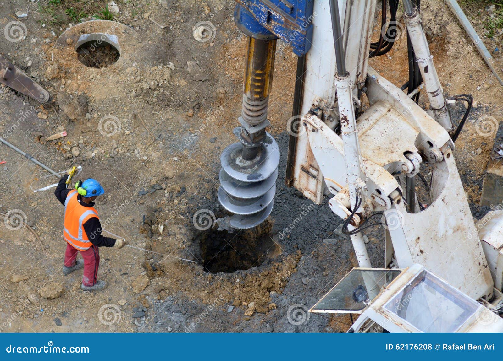 Hydraulic Hammer Drilling Machine at Construction Site Editorial Stock ...
