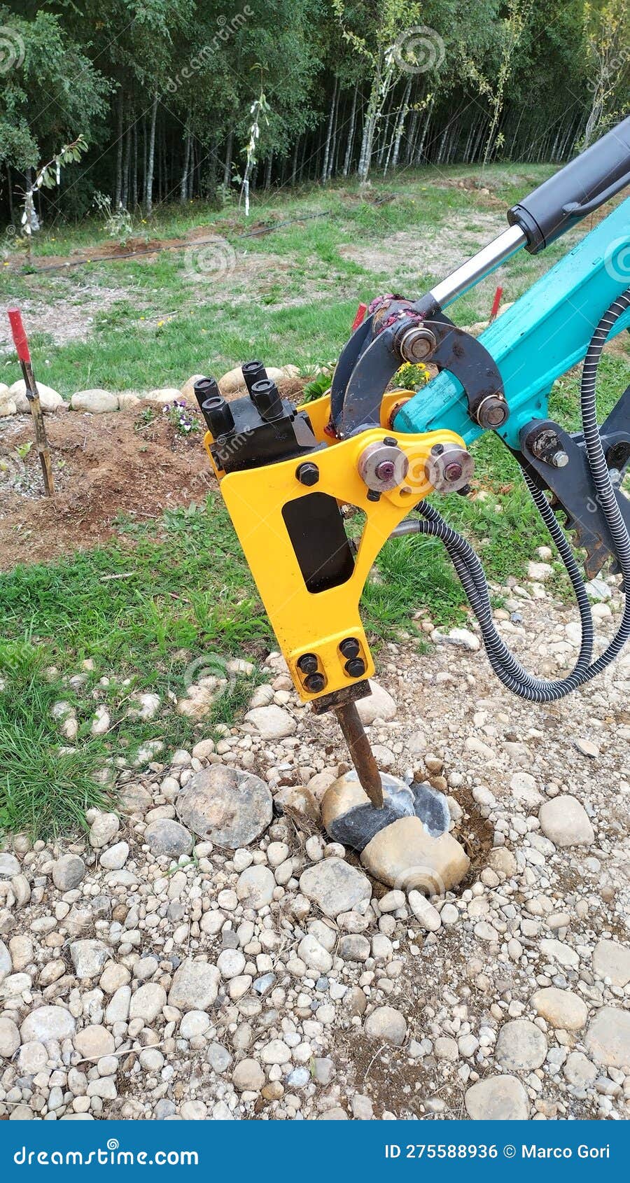 Hydraulic Hammer Miniexcavator Stock Photo - Image of exca, vehicle ...