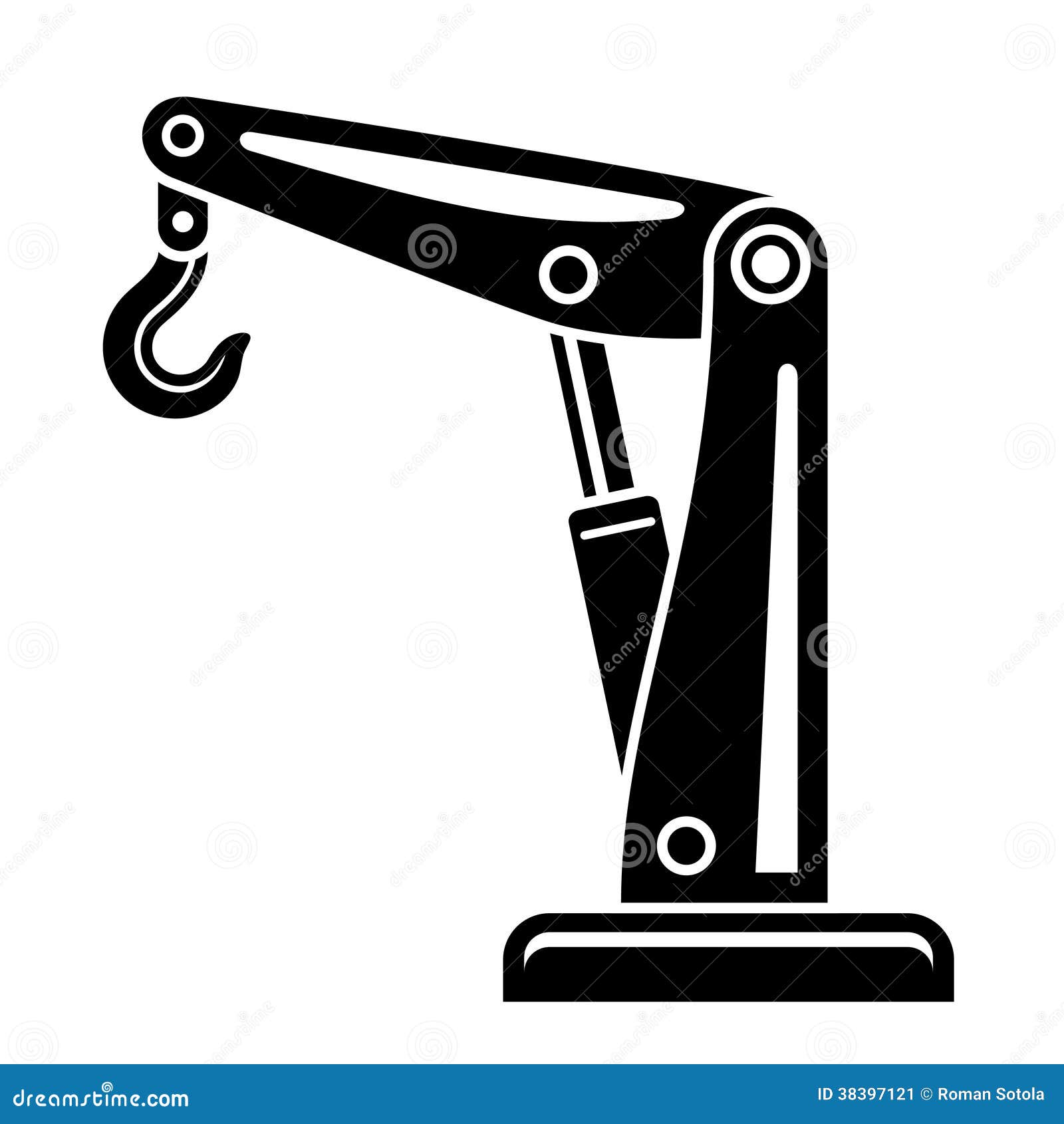 Hydraulic Hand Crane Symbol Stock Vector - Illustration of equipment ...