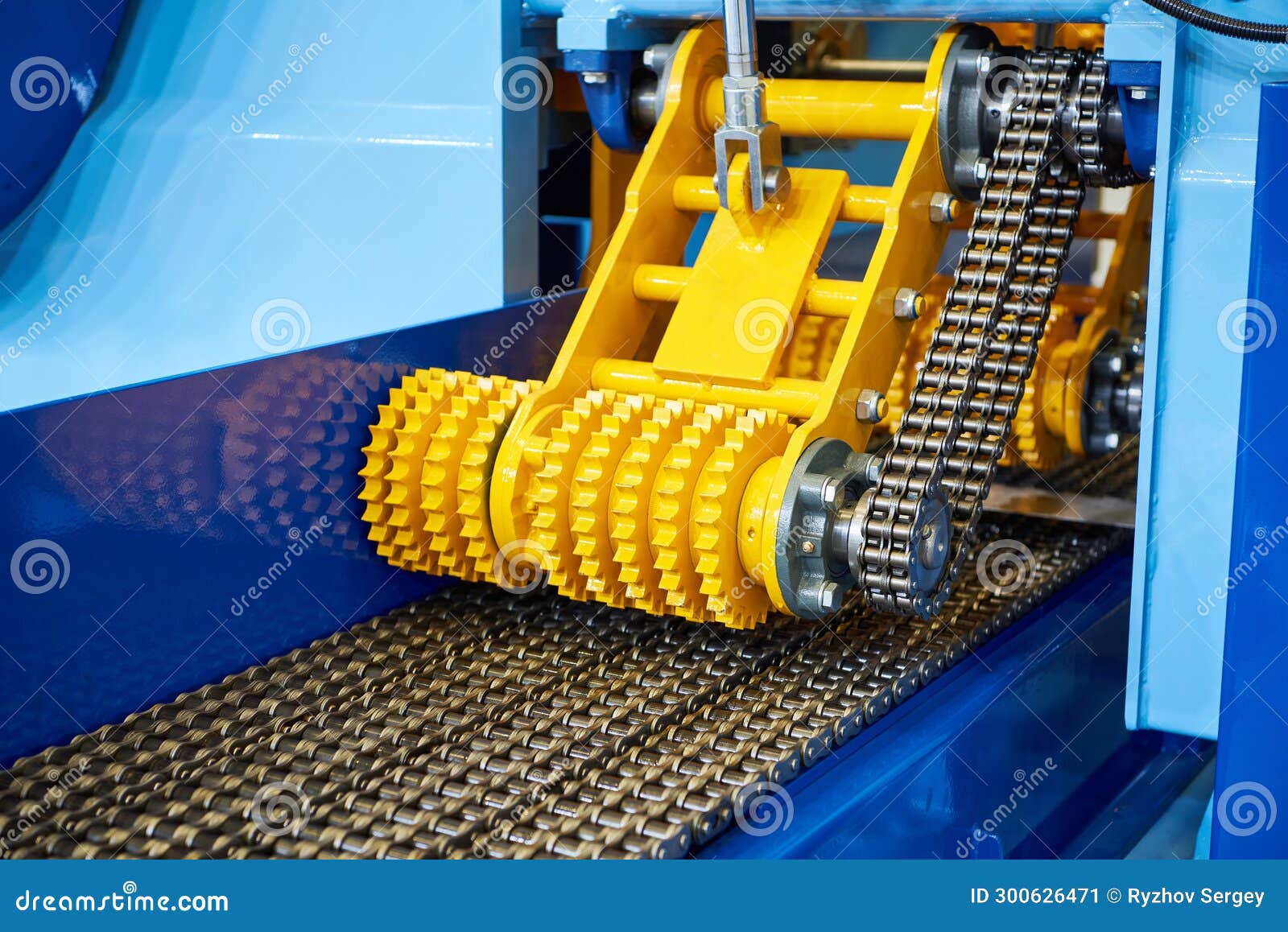 Hydraulic Horizontal Conveyor Woodworking Machine Stock Image - Image ...