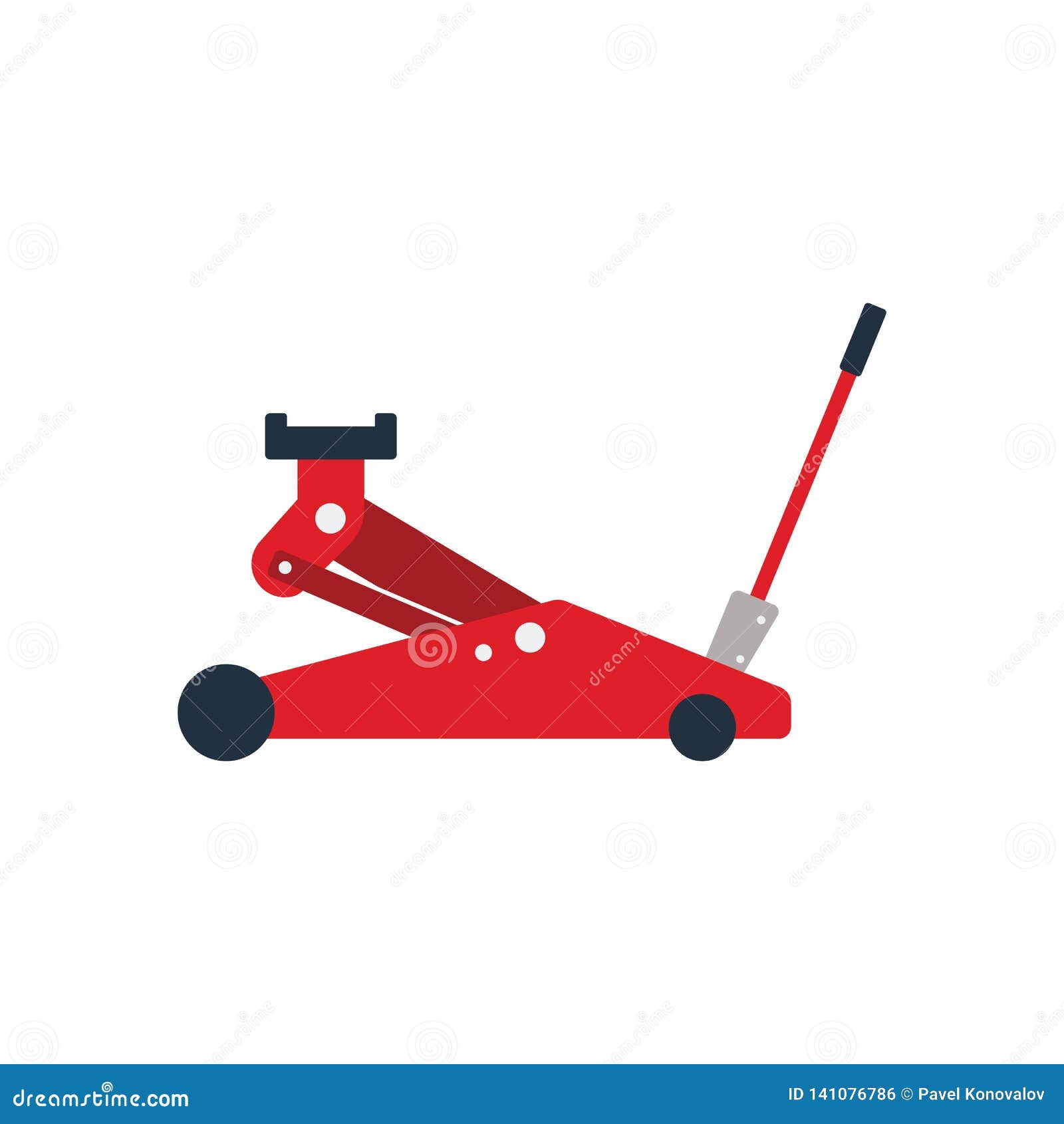 Hydraulic jack icon stock vector. Illustration of support - 141076786