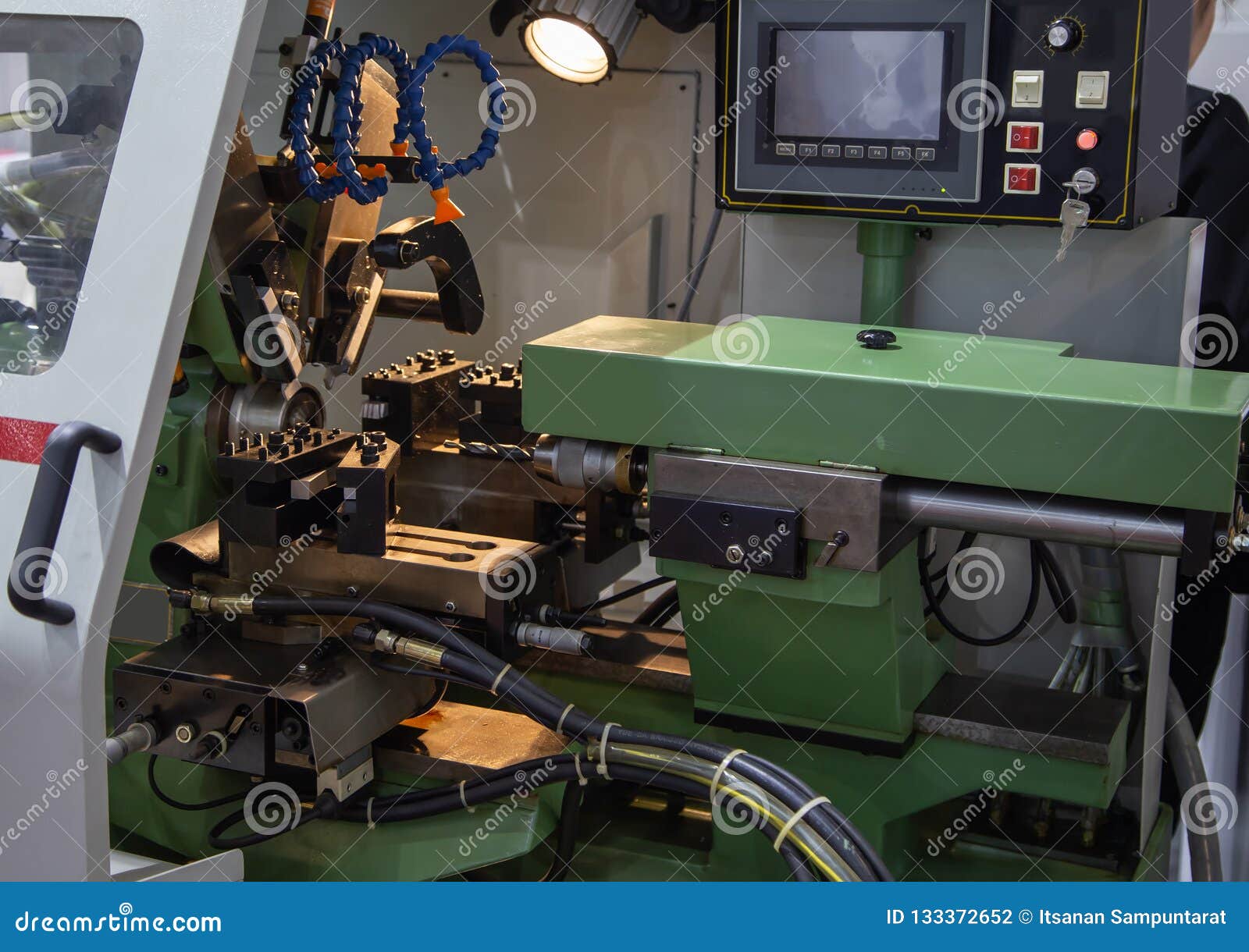 Hydraulic lathe machine stock photo. Image of boring - 133372652