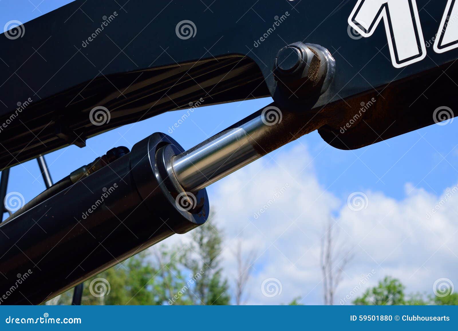 Hydraulic Lift Cylinder on Log Loader Stock Photo - Image of biomass ...
