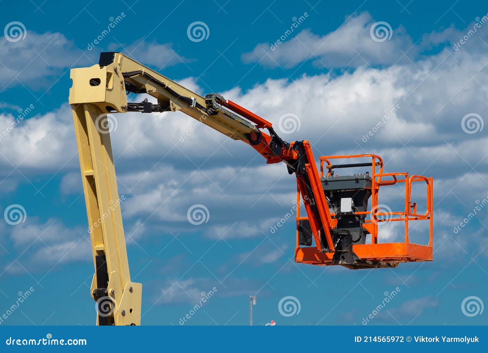 Hydraulic Lift High Elevation Work Concept Outdoor Work Machine Stock ...