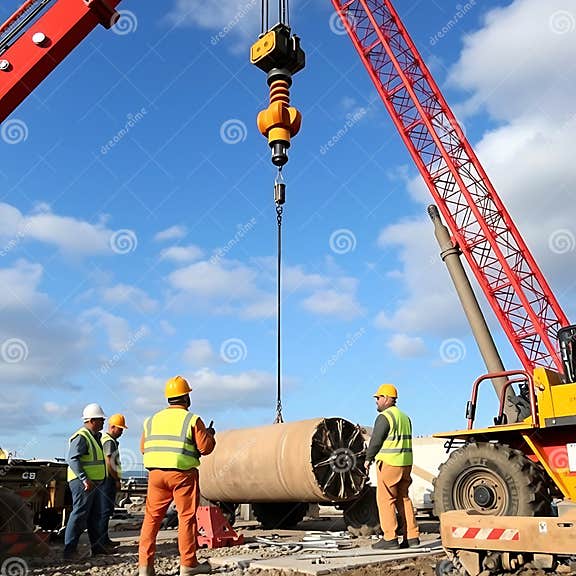 A Hydraulic Lifting Tool in Action Raising a Heavy Object Surrounded by ...