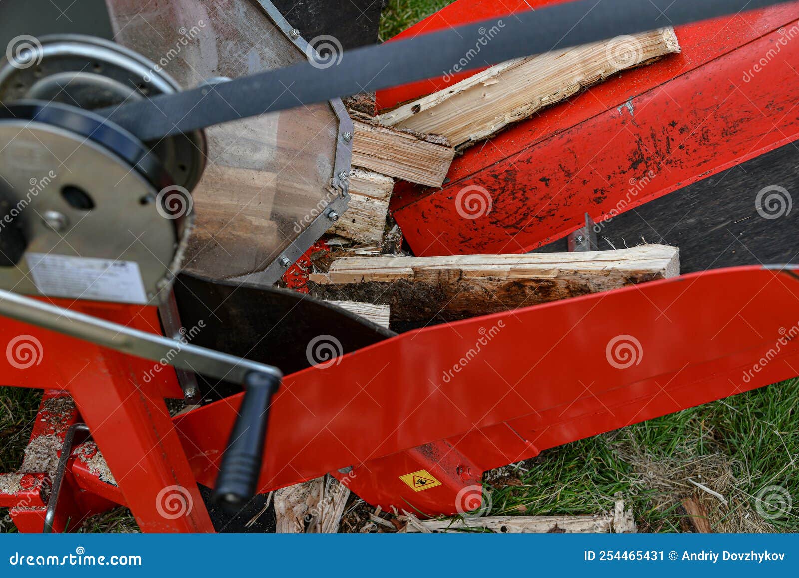 Hydraulic Log Splitting Machine Attached To A Tractor The Machine Is ...