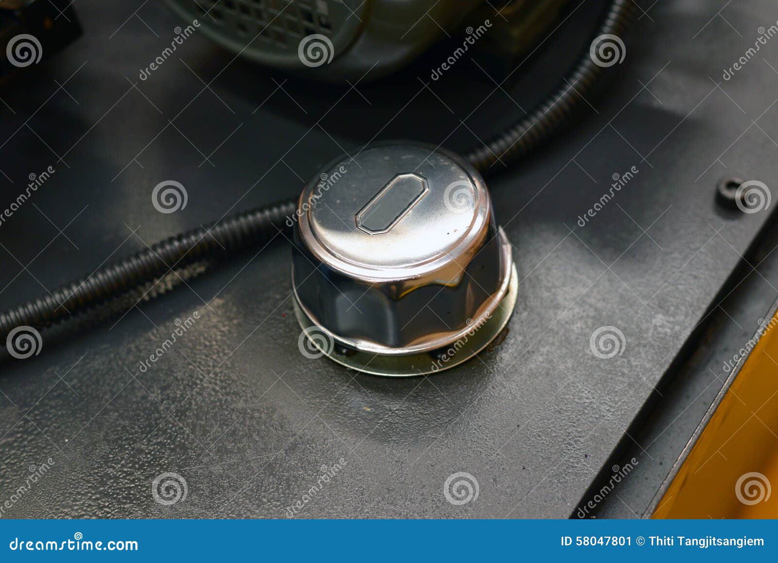 Hydraulic oil cap stock image. Image of motorbike, black - 58047801