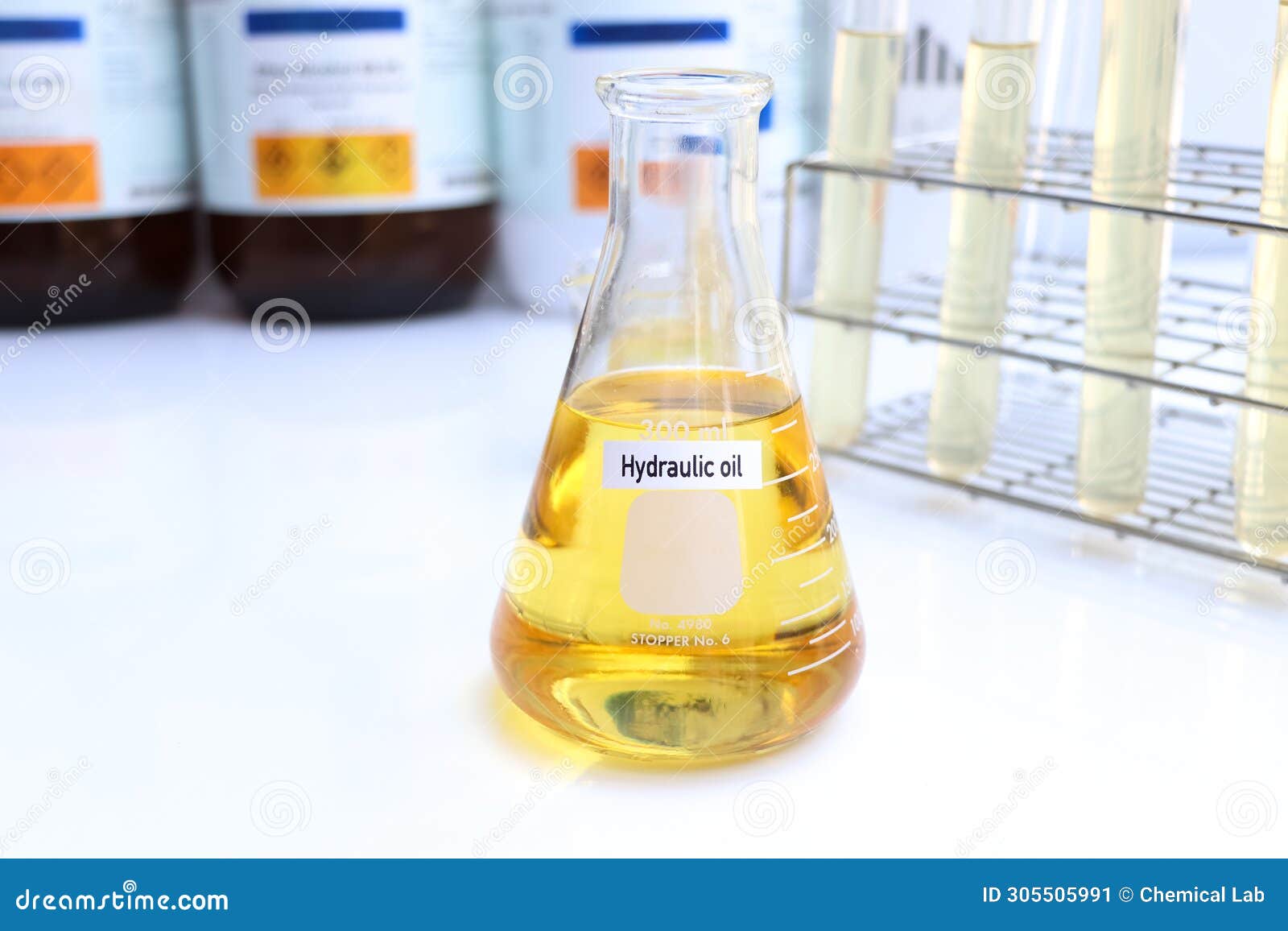 Hydraulic Oil in Container, Science Experiment Concept Stock Image ...