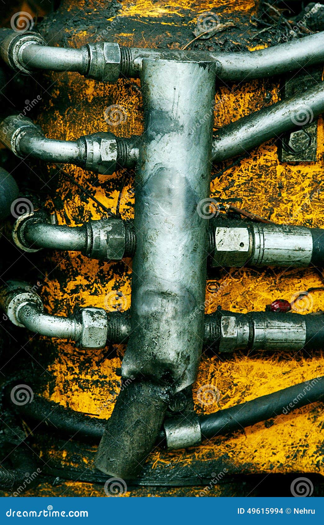 Hydraulic Pipes and Hoses stock photo. Image of dirty - 49615994