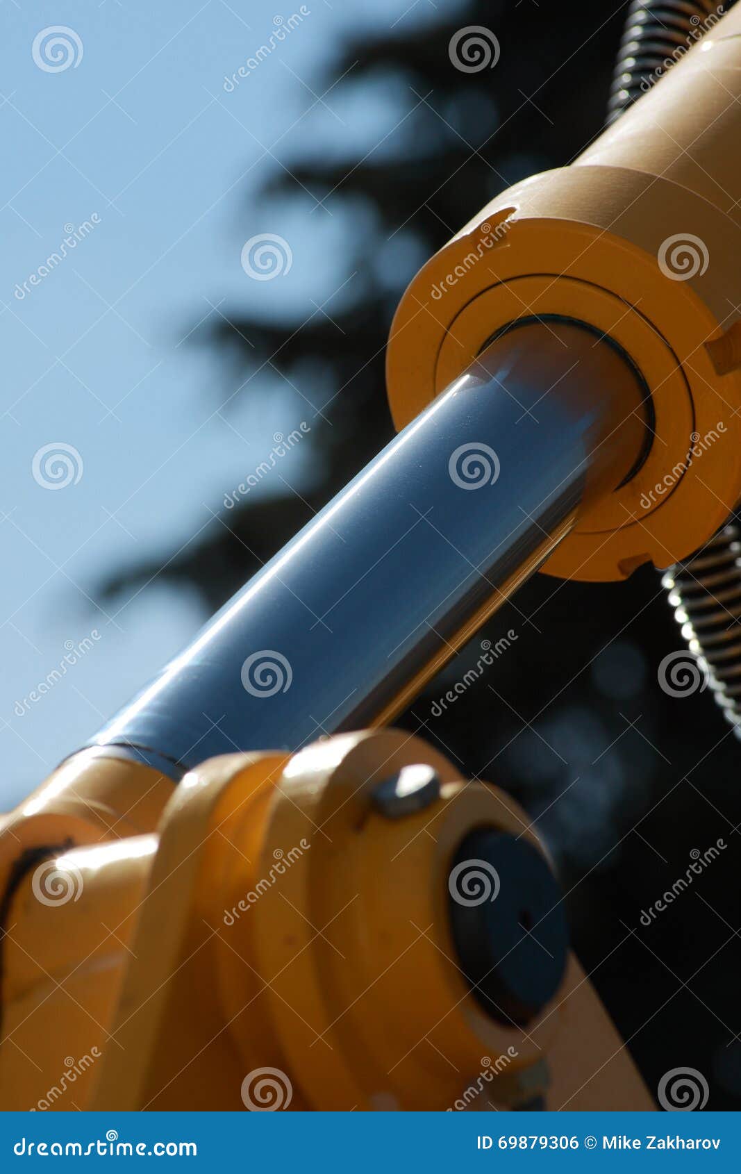 Hydraulic piston. stock photo. Image of chromeplated - 69879306