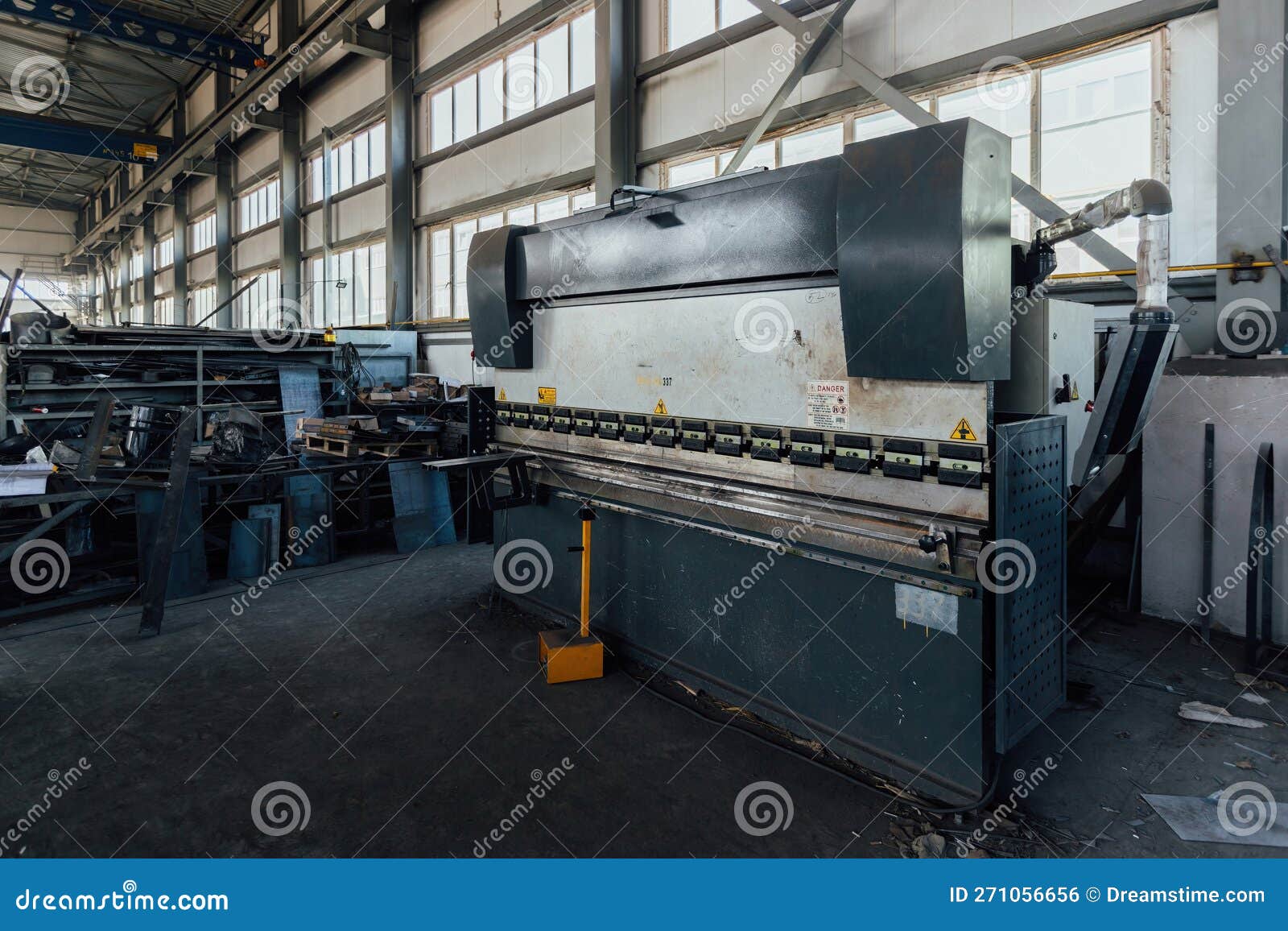 Hydraulic Press Brake with CNC Stock Photo - Image of control ...